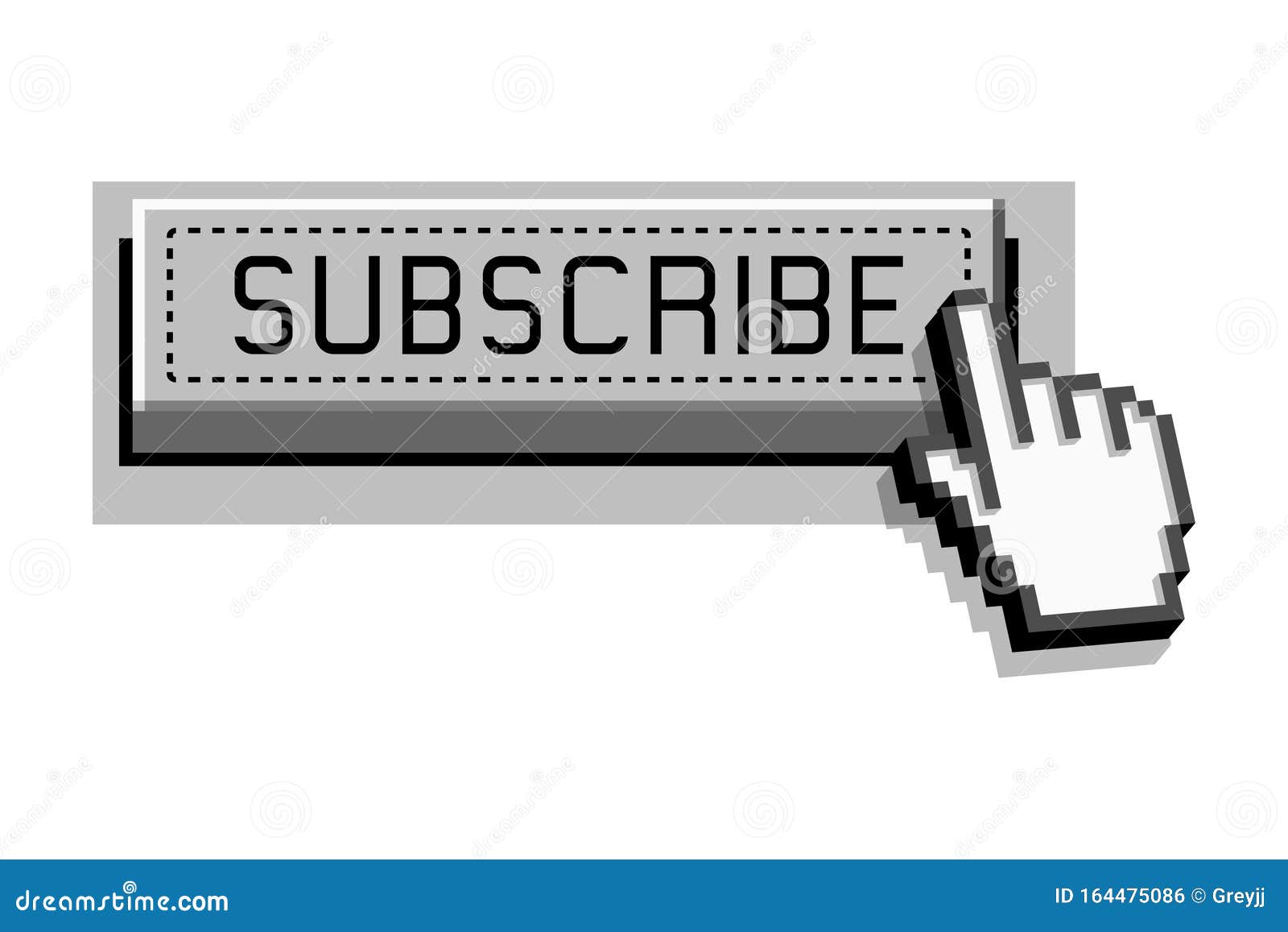Subscribe Button with a Hand Pointer in Style of Retro Operating System ...