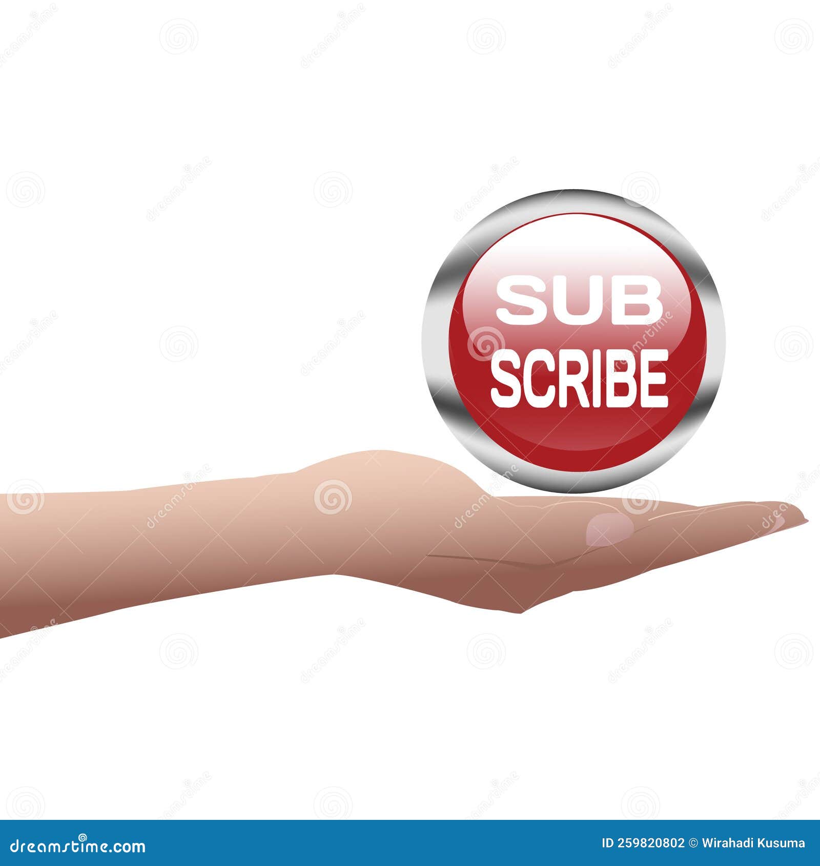 Subscribe Button Hovering Over the Hand Stock Vector - Illustration of ...