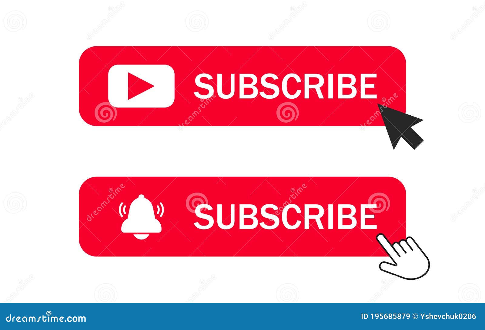 Subscribe Button Icon with Arrow Cursor. Business Concept Pictogram ...