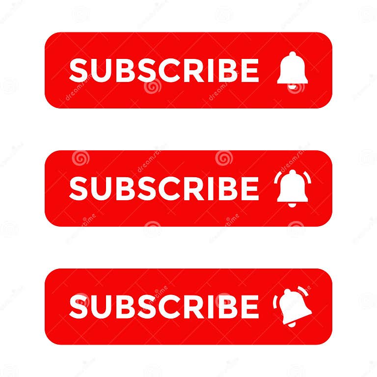 Subscribe Button Icon with Bell. Channel Subscription Elements Stock ...