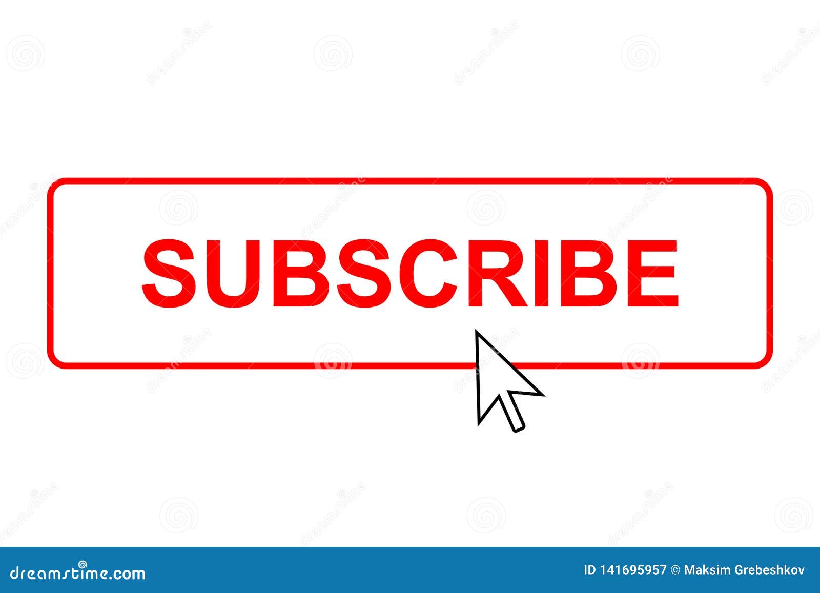 Subscribe Button with Mouse Pointer Stock Illustration - Illustration ...