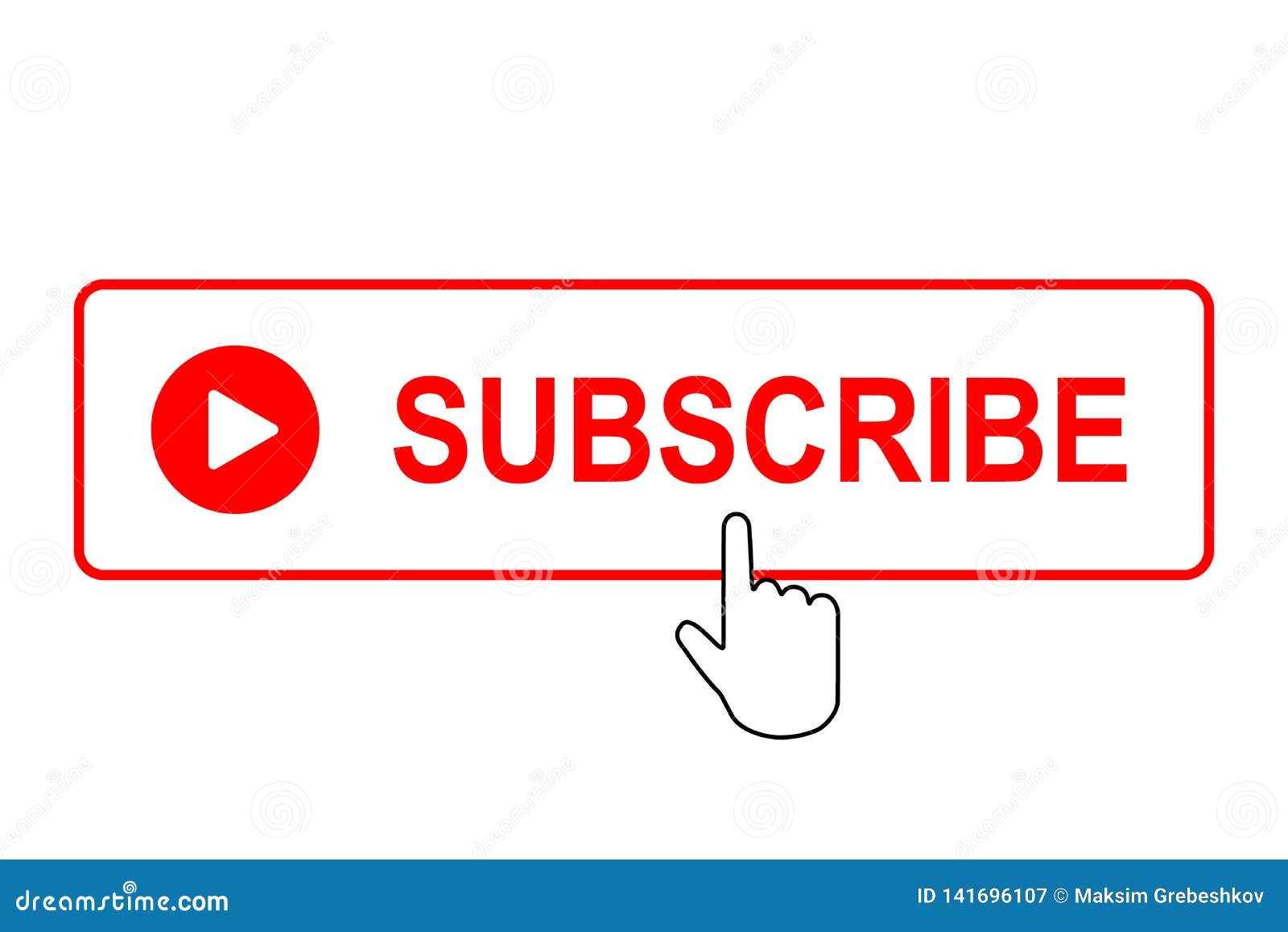 Subscribe Button with Mouse Pointer Stock Illustration - Illustration ...