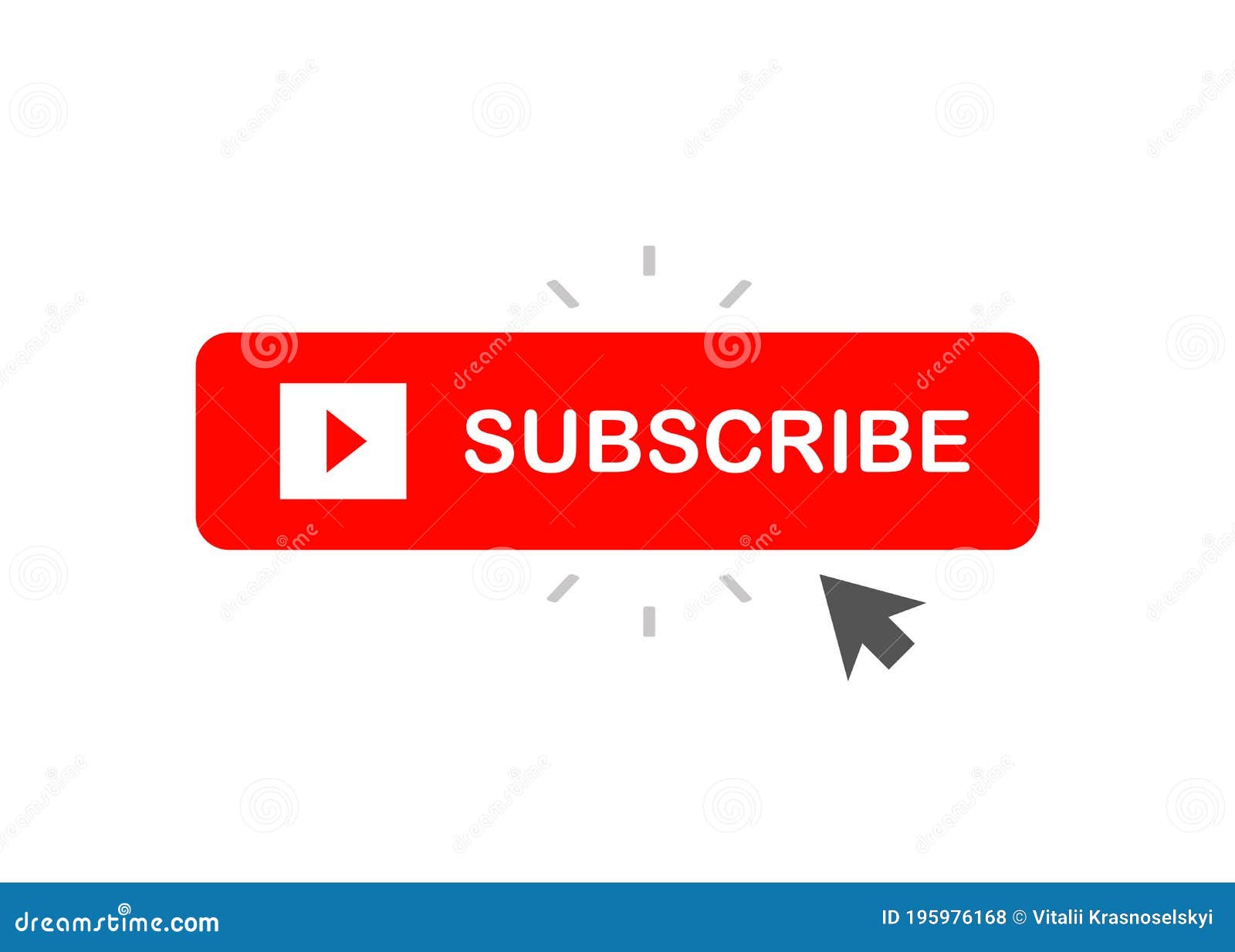 Subscribe Button Red Colored with Arrow Cursor. Vector Stock Vector ...