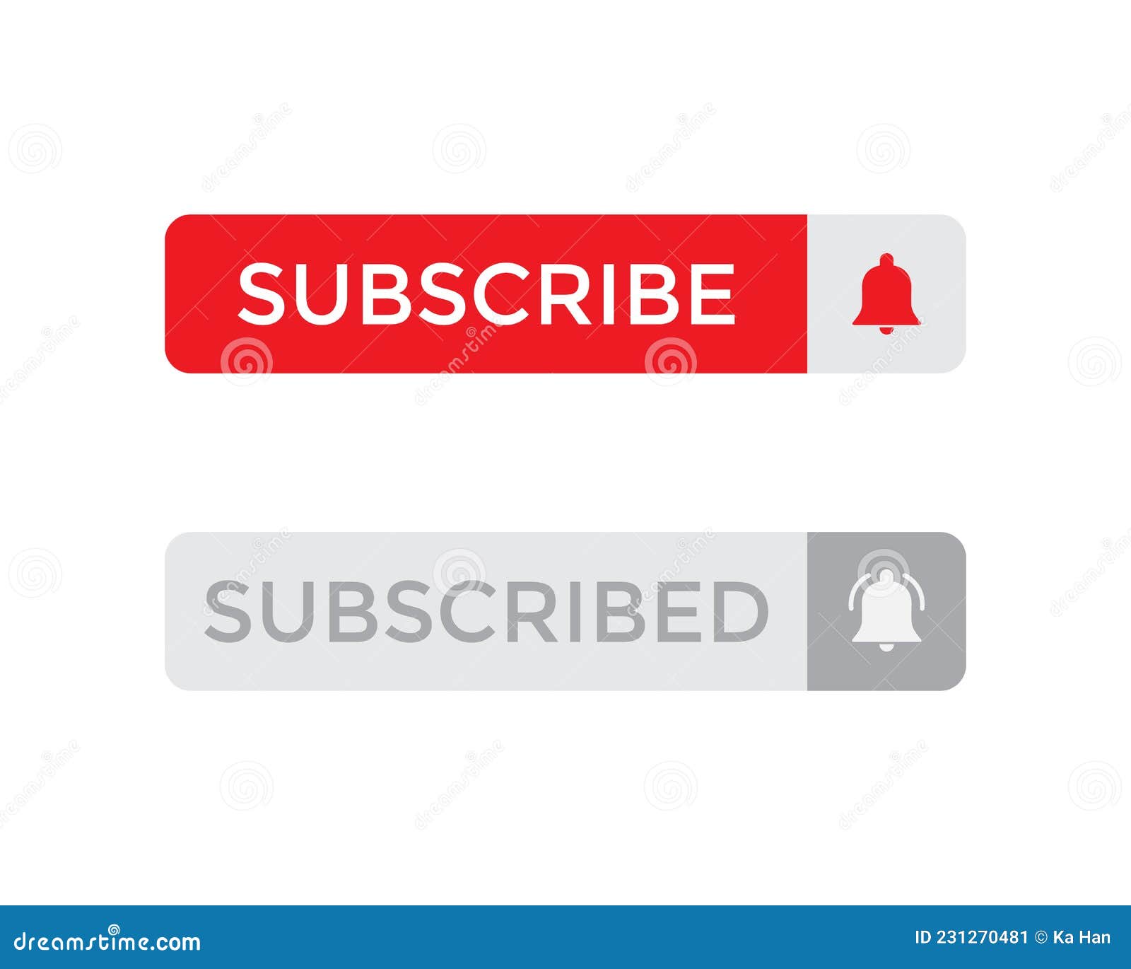 Subscribe Button and Subscribed Icon Vector for Streaming Channel ...