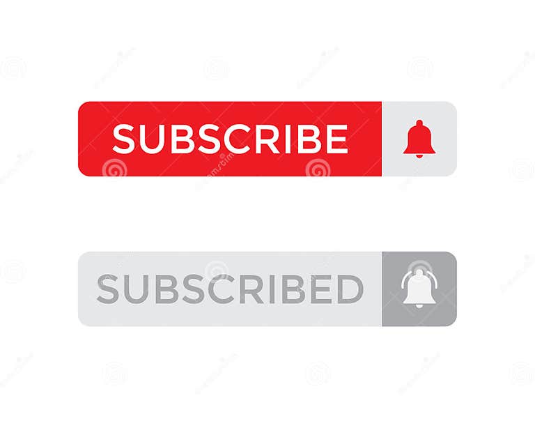 Subscribe Button and Subscribed Icon Vector for Streaming Channel ...