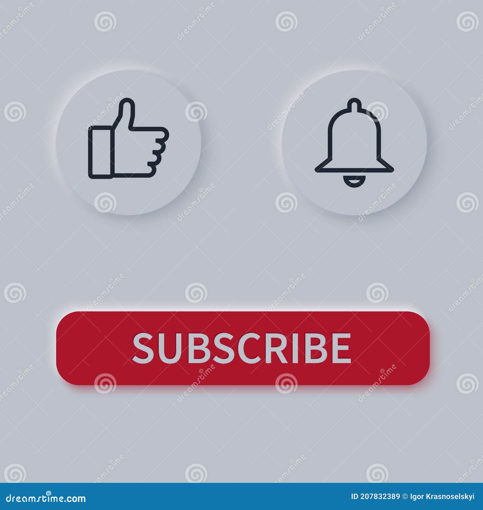 Subscribe Buttons. Red with White Buttons Subscribe. Bell and Like ...