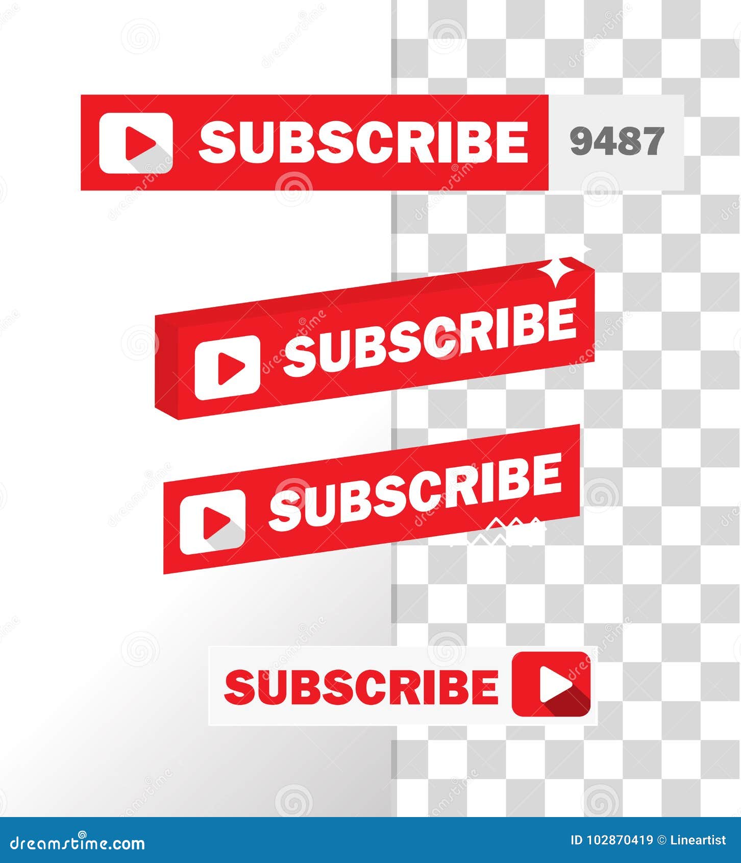 Subscribe Buttons Various Designs Stock Illustration - Illustration of ...