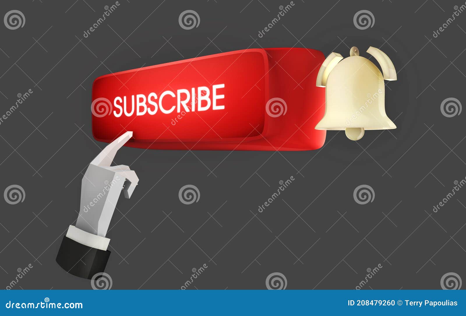 Subscribe Call To Action Button 3D Rendering Template for Your Social ...