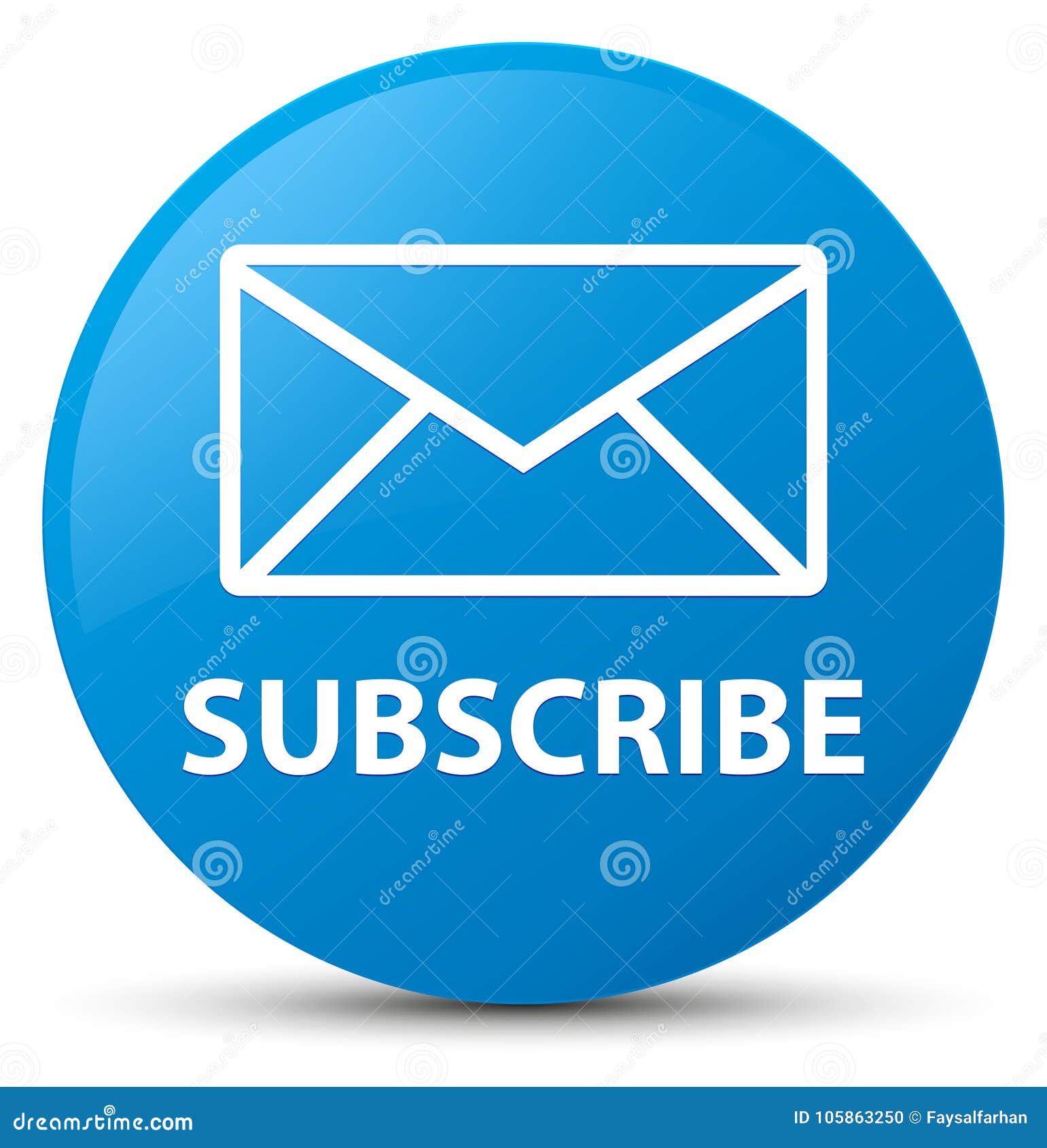 Subscribe (email Icon) Cyan Blue Round Button Stock Illustration ...