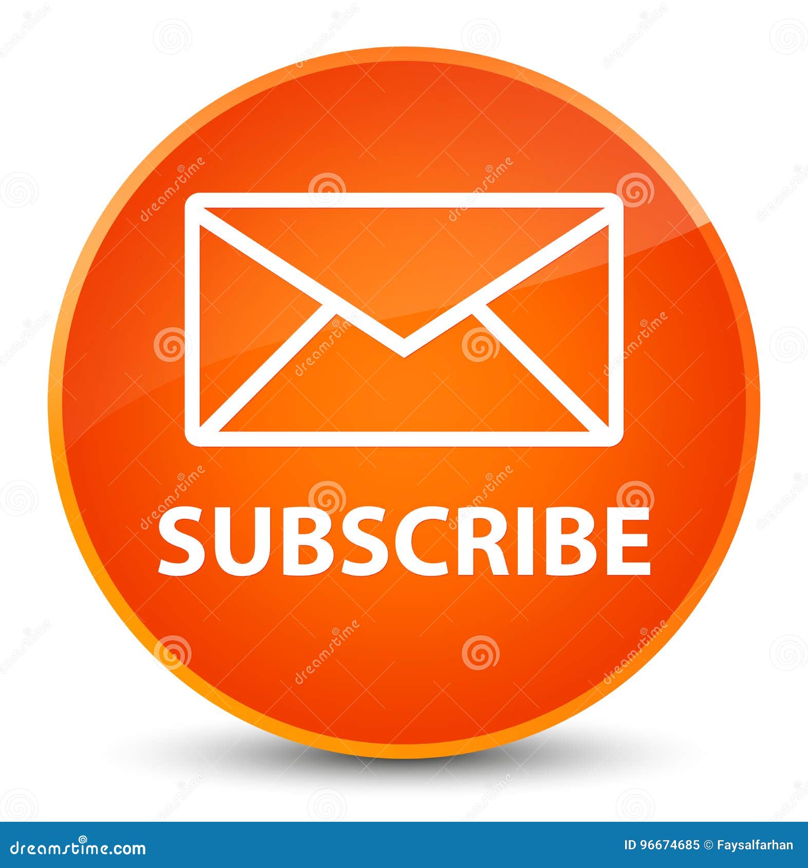 Subscribe (email Icon) Elegant Orange Round Button Stock Illustration ...