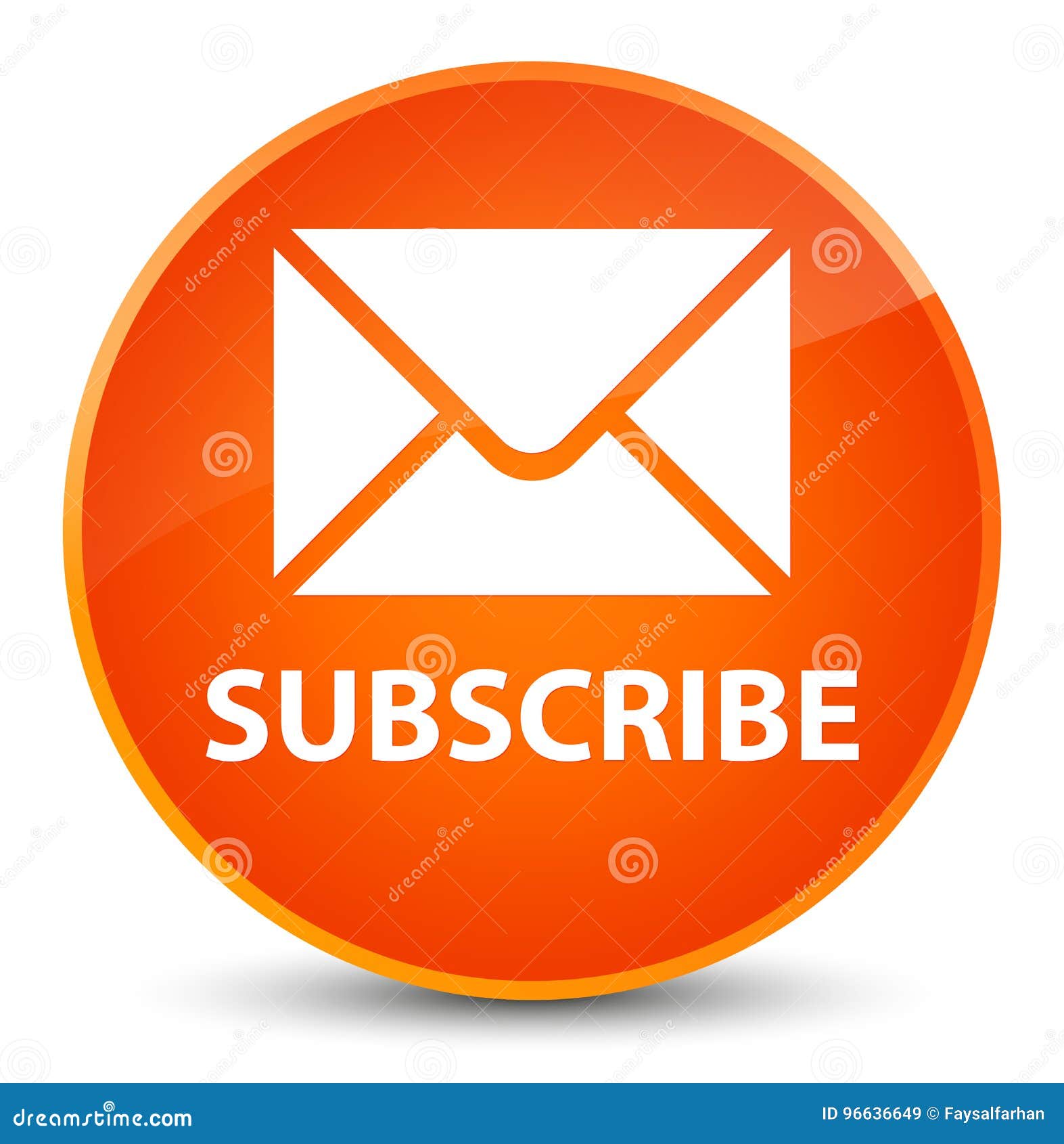 Subscribe (email Icon) Elegant Orange Round Button Stock Illustration ...