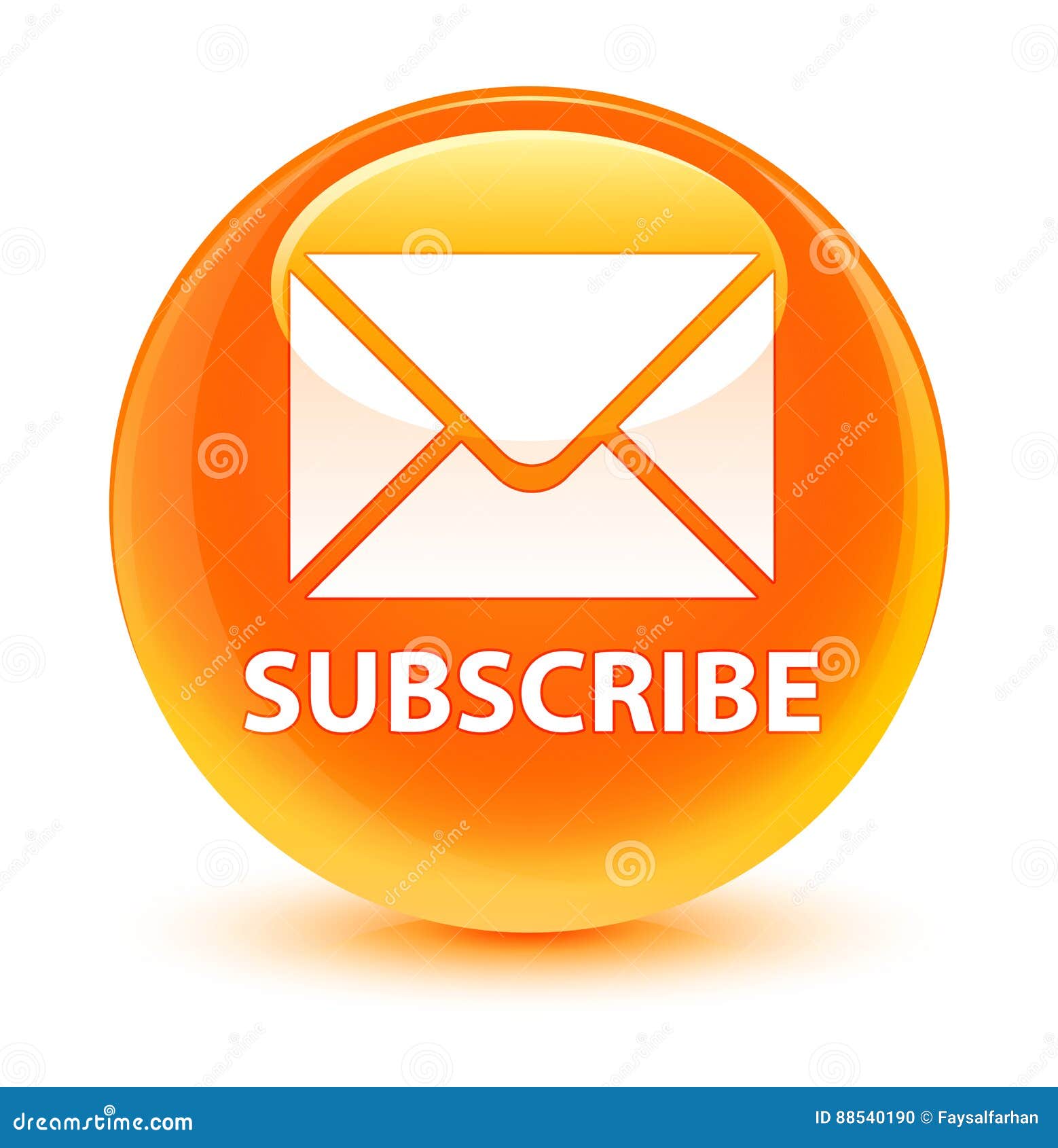 Subscribe (email Icon) Glassy Orange Round Button Stock Illustration ...