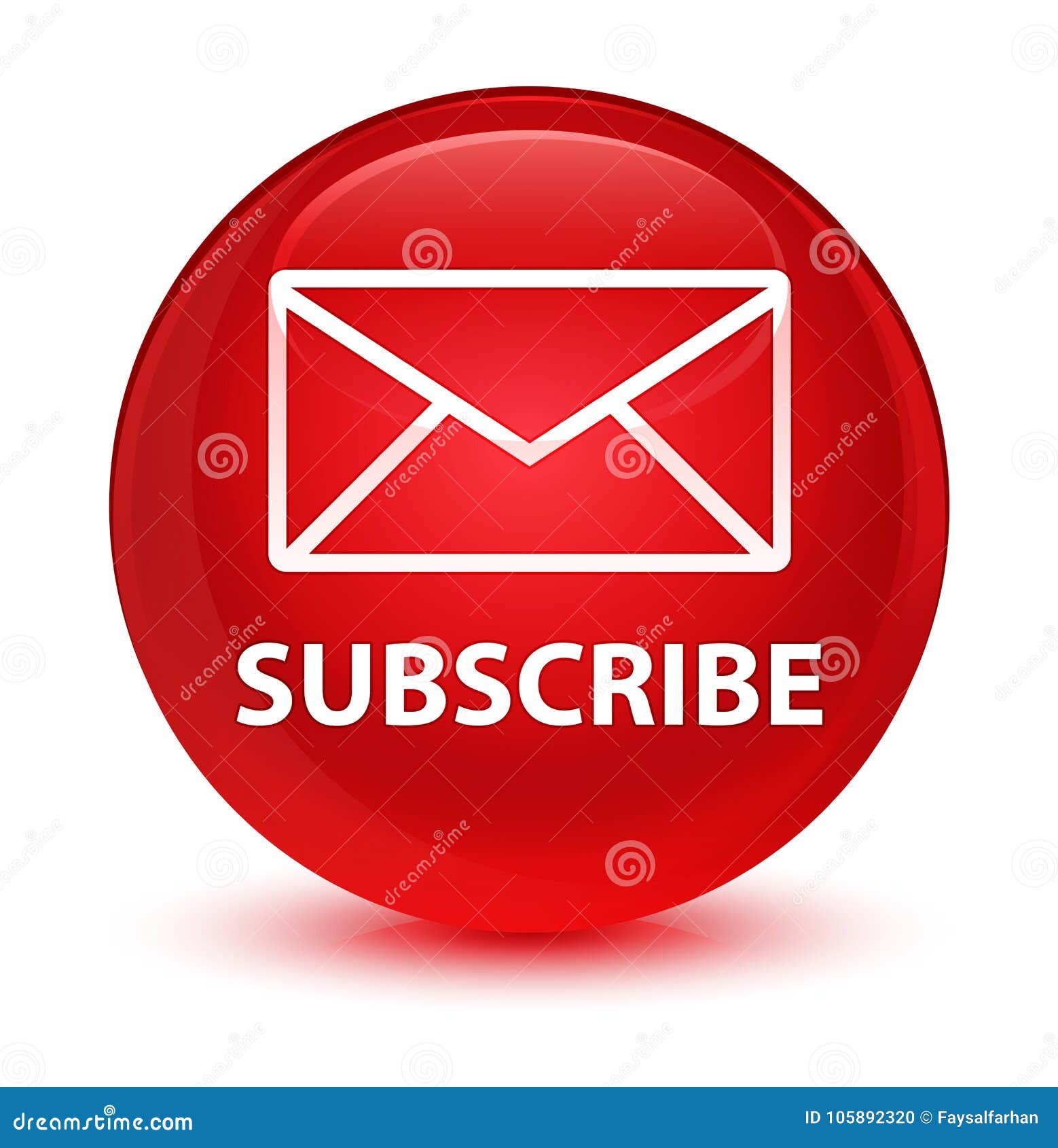 Subscribe (email Icon) Glassy Red Round Button Stock Illustration ...