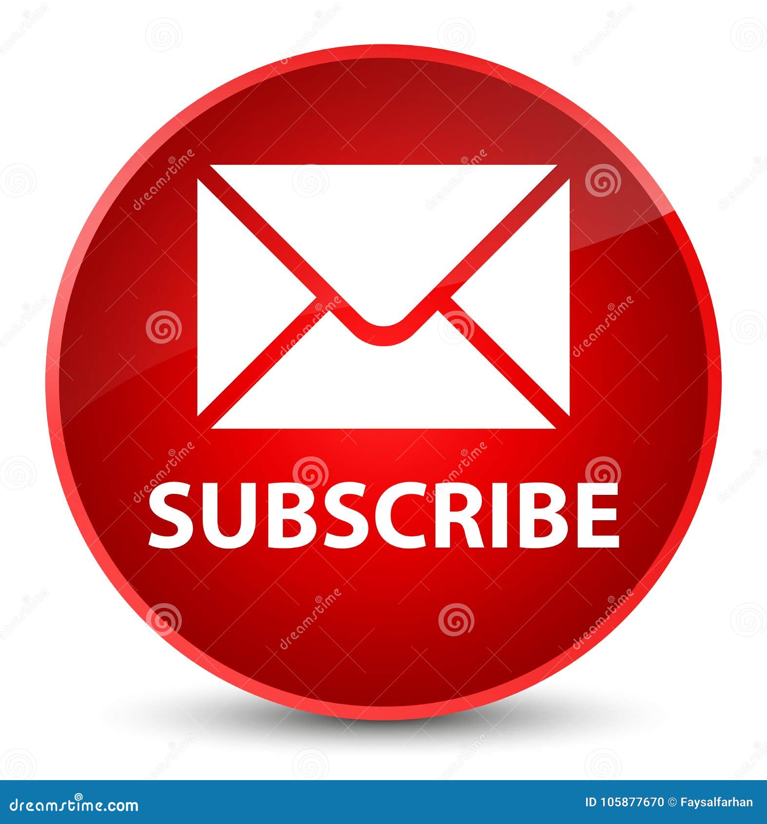 Subscribe (email Icon) Elegant Red Round Button Stock Illustration ...