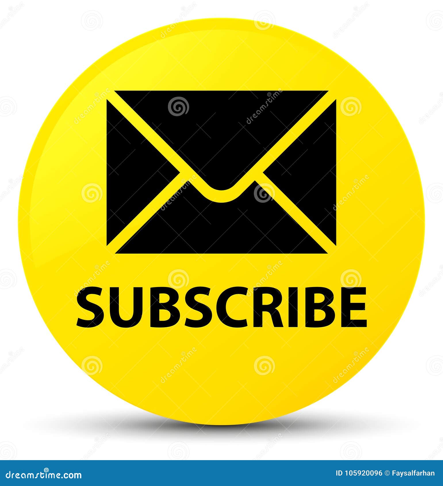 Subscribe (email Icon) Yellow Round Button Stock Illustration ...