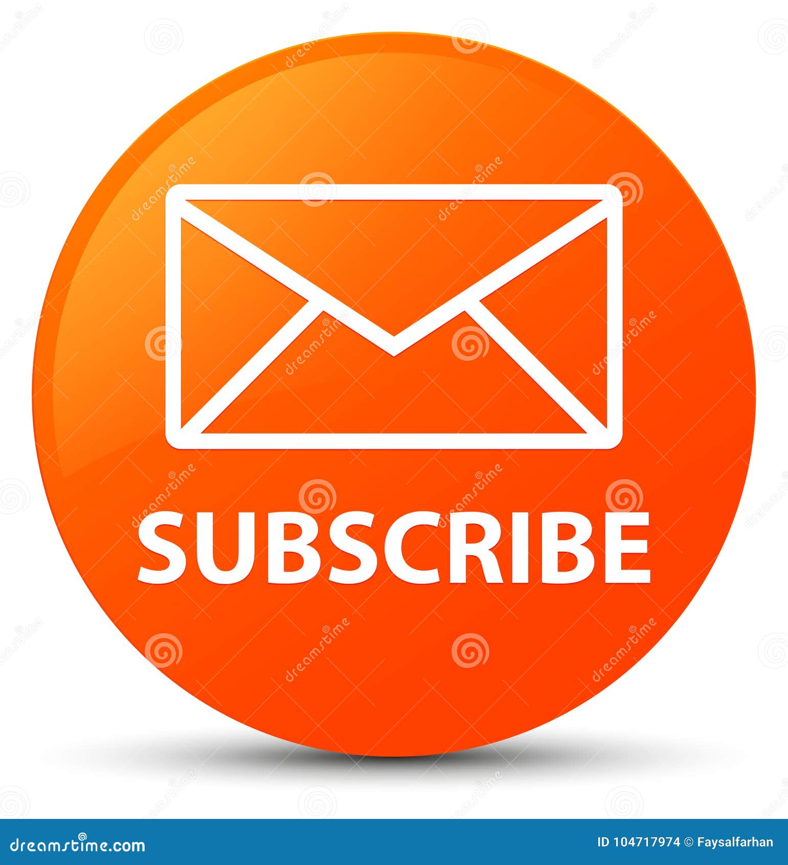 Subscribe (email Icon) Orange Round Button Stock Illustration ...