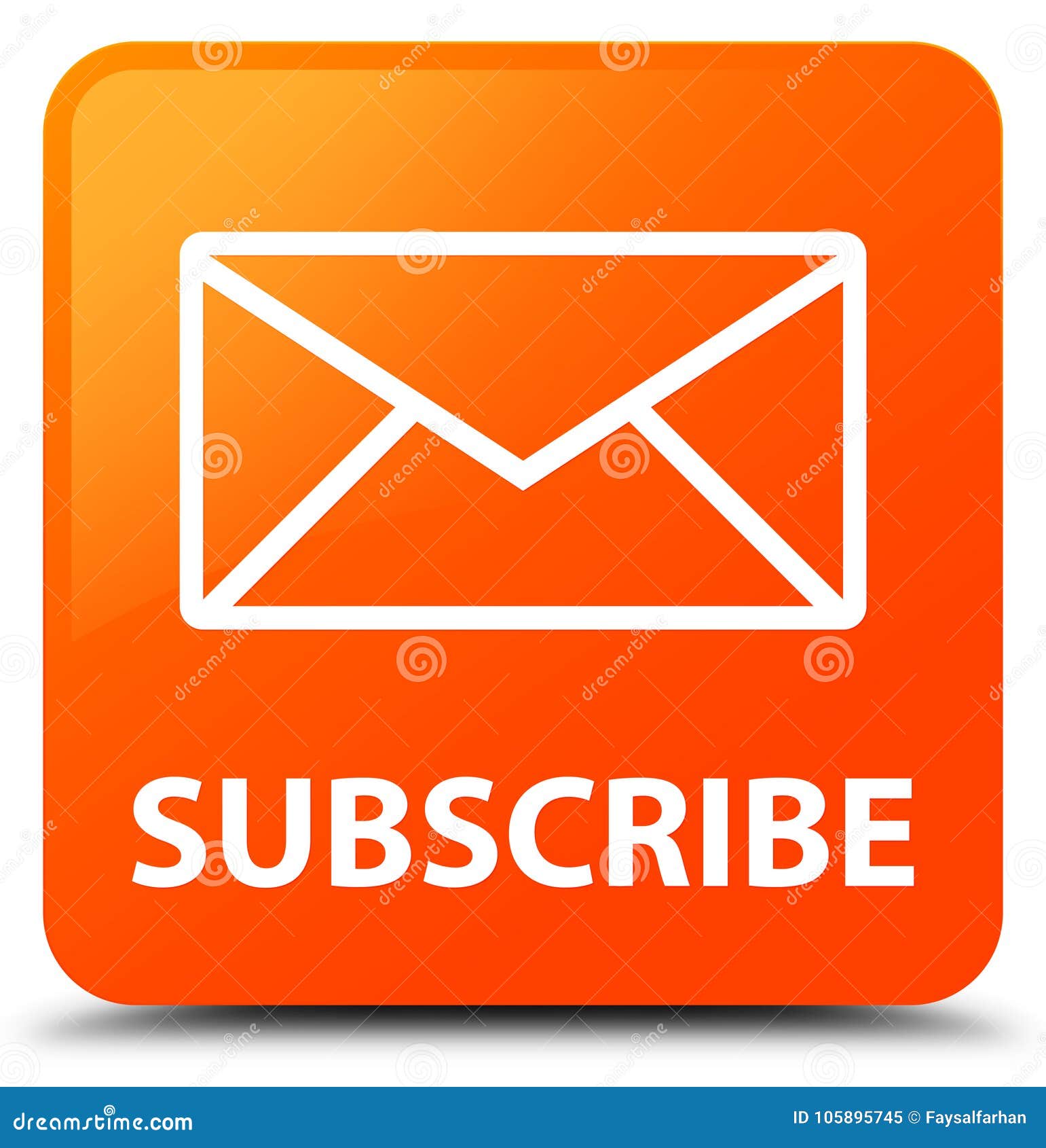 Subscribe (email Icon) Orange Square Button Stock Illustration ...