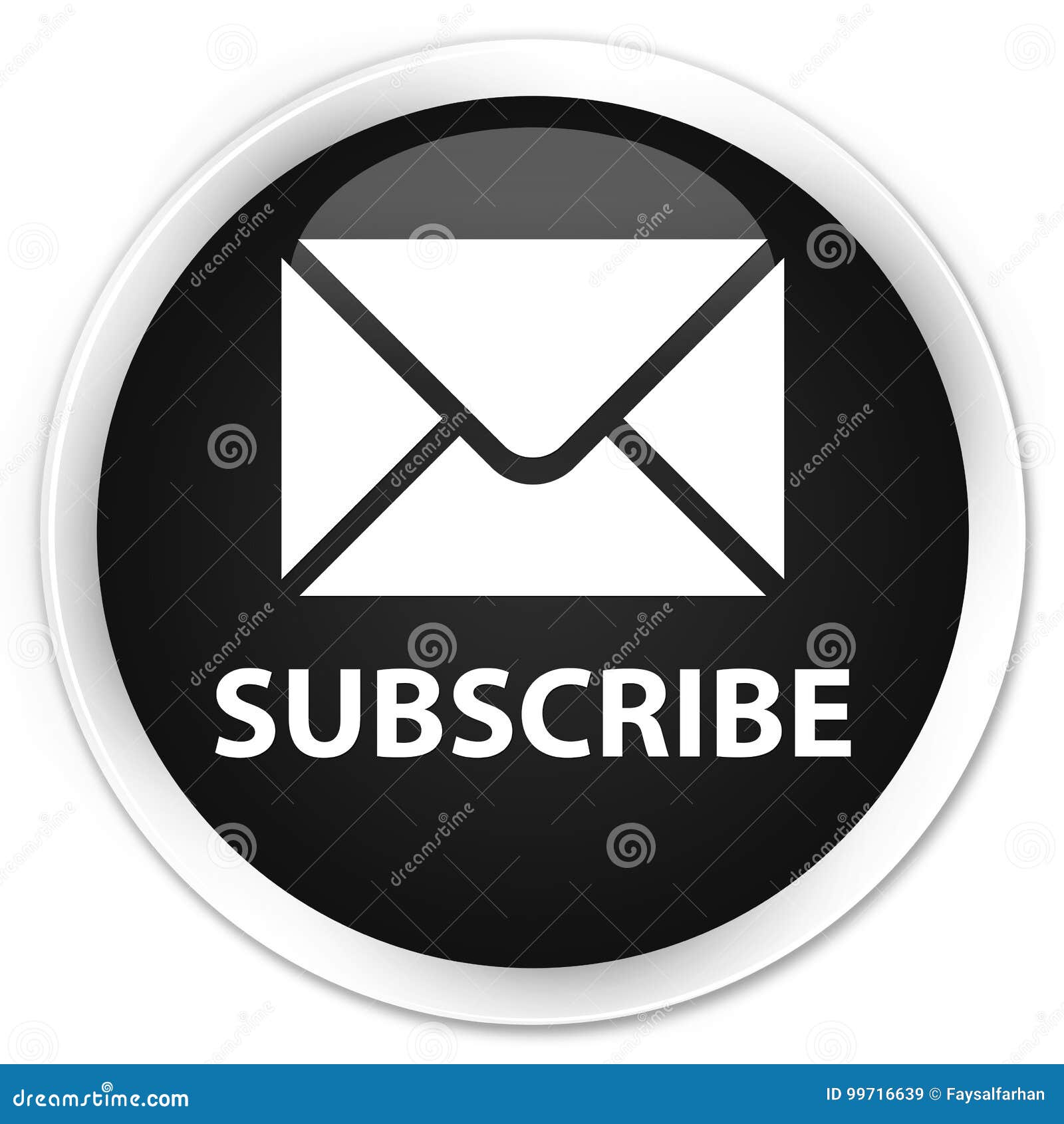 Subscribe (email Icon) Premium Black Round Button Stock Illustration ...