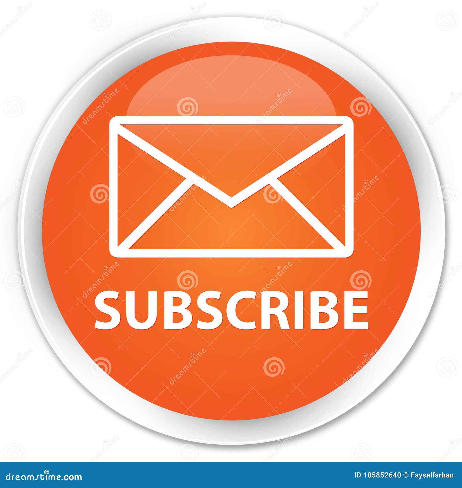 Subscribe (email Icon) Premium Orange Round Button Stock Illustration ...