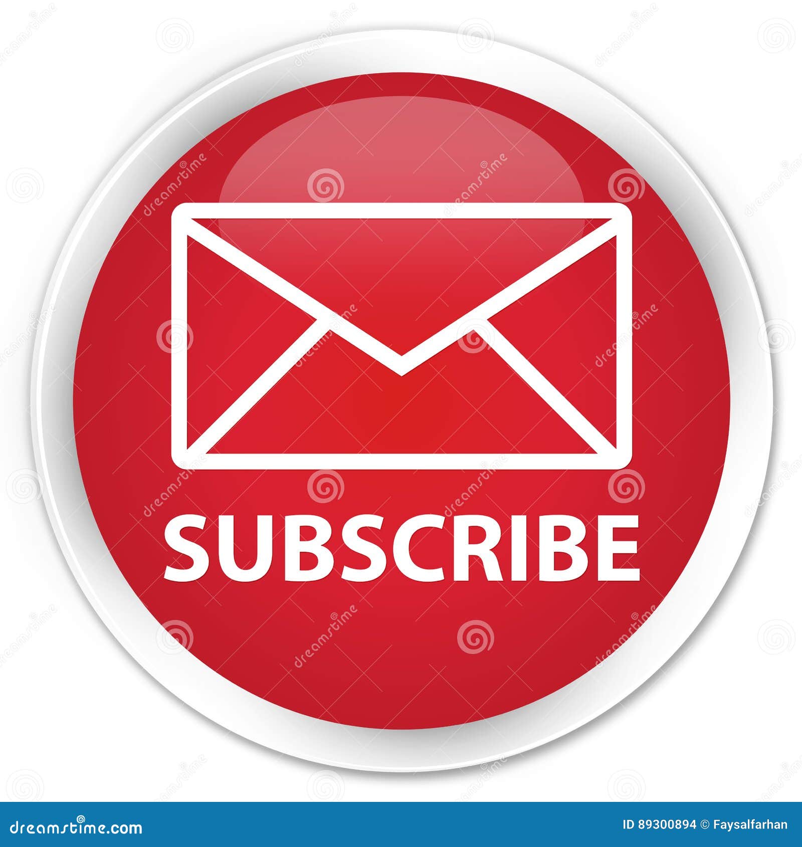 Subscribe (email Icon) Premium Red Round Button Stock Illustration ...