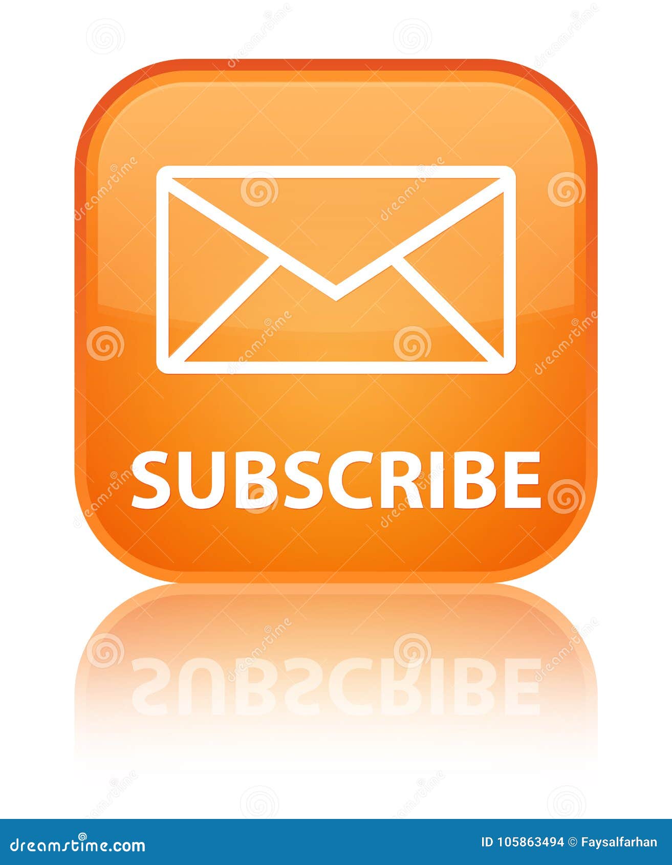 Subscribe (email Icon) Special Orange Square Button Stock Illustration ...