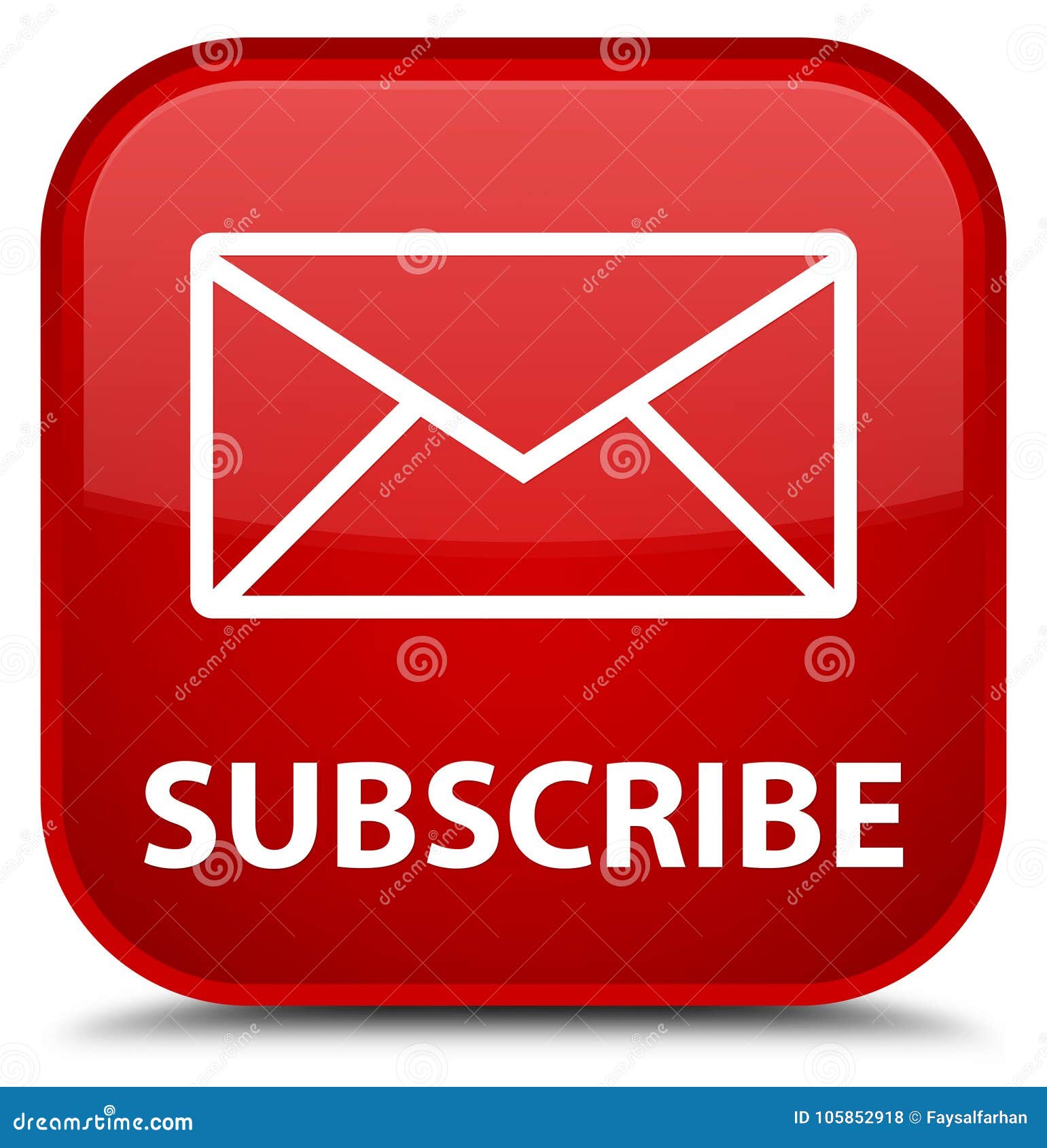 Subscribe (email Icon) Special Red Square Button Stock Illustration ...