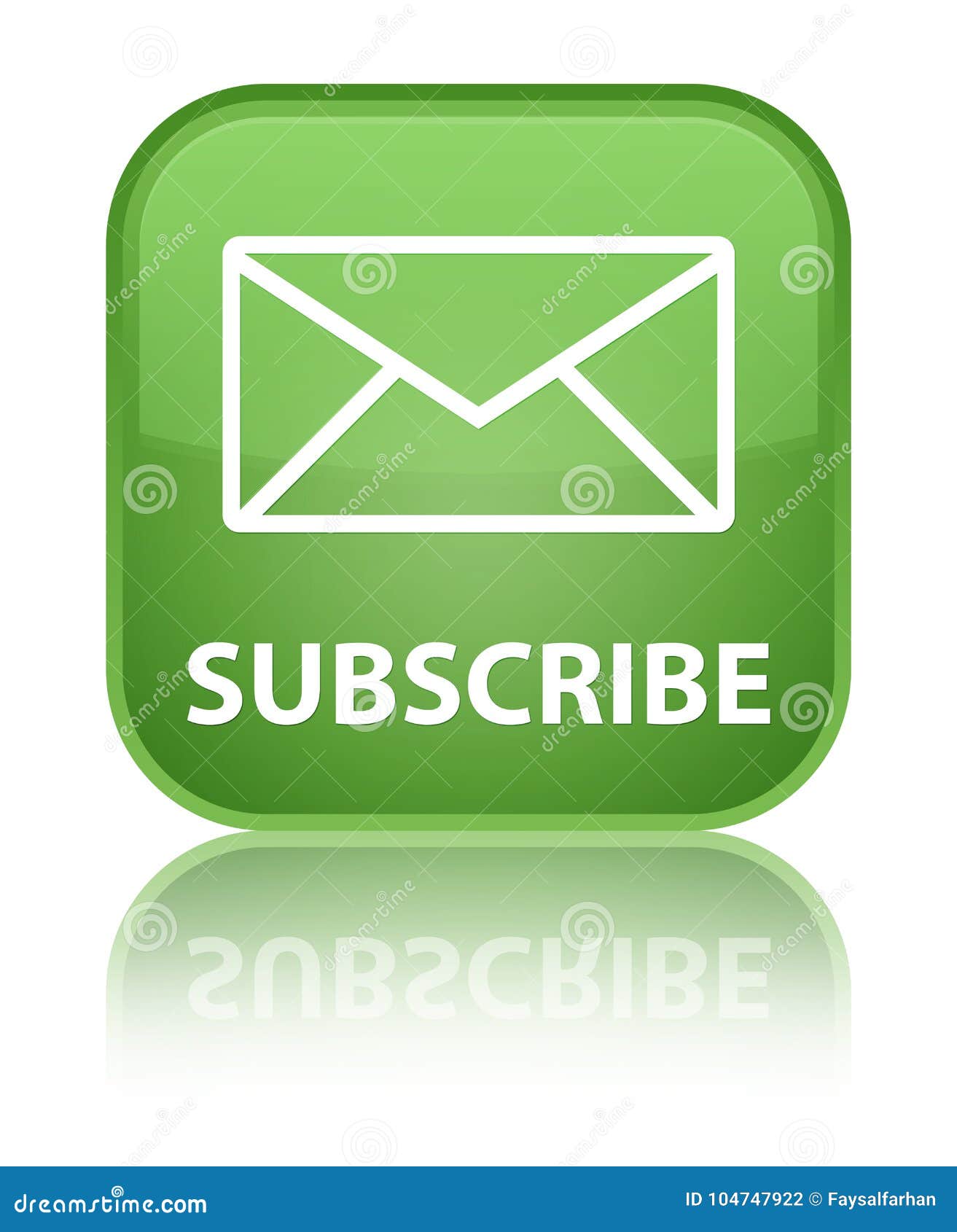 Subscribe (email Icon) Special Soft Green Square Button Stock ...