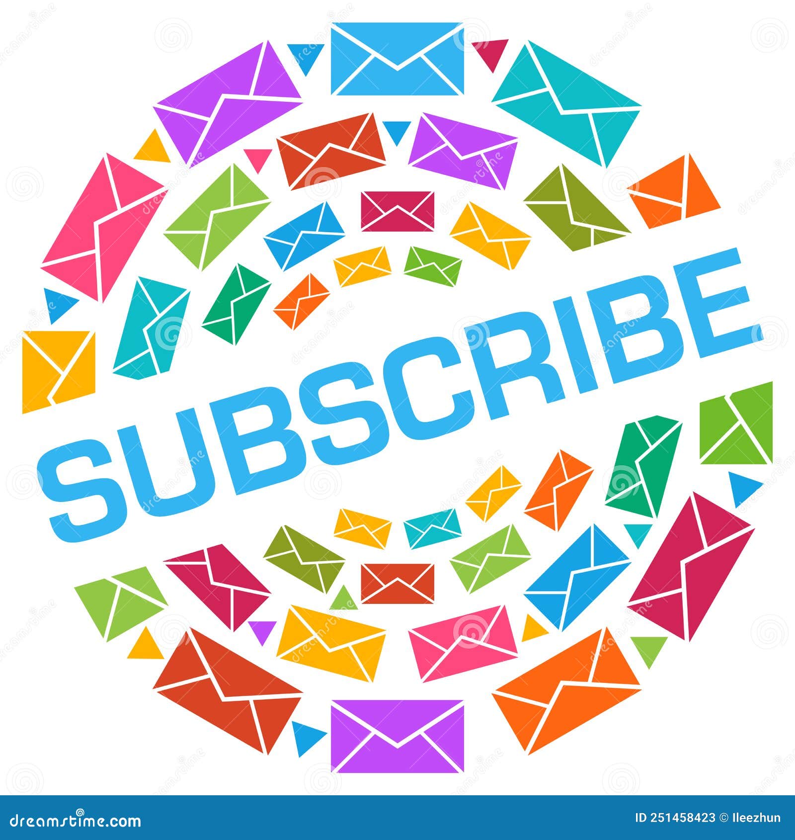 Subscribe Envelope Colorful Circular Badge Style Stock Illustration ...