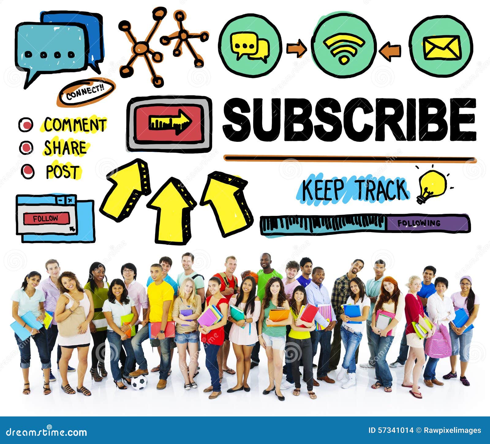 Subscribe Follow Registration Support Media Concept Stock Photo - Image ...