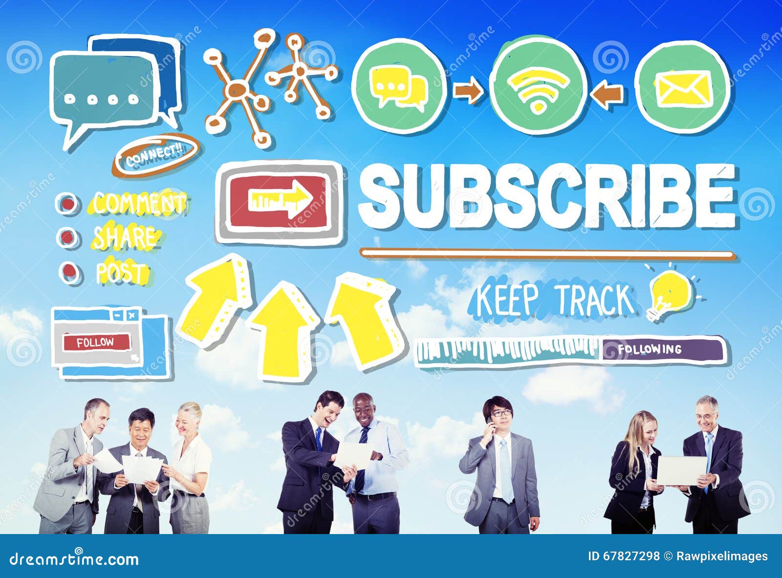 Subscribe Follow Registration Support Media Concept Stock Photo - Image ...
