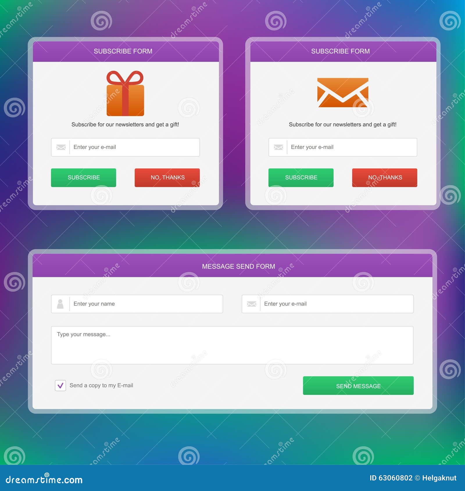 Subscribe Forms Amd Message Web Form Stock Vector - Illustration of ...