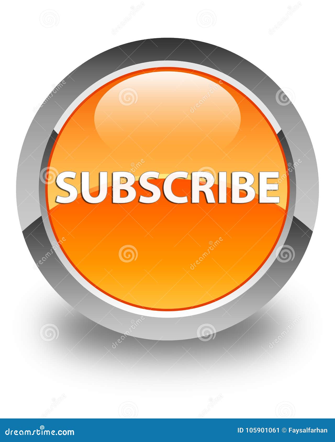 Subscribe Glossy Orange Round Button Stock Illustration - Illustration ...