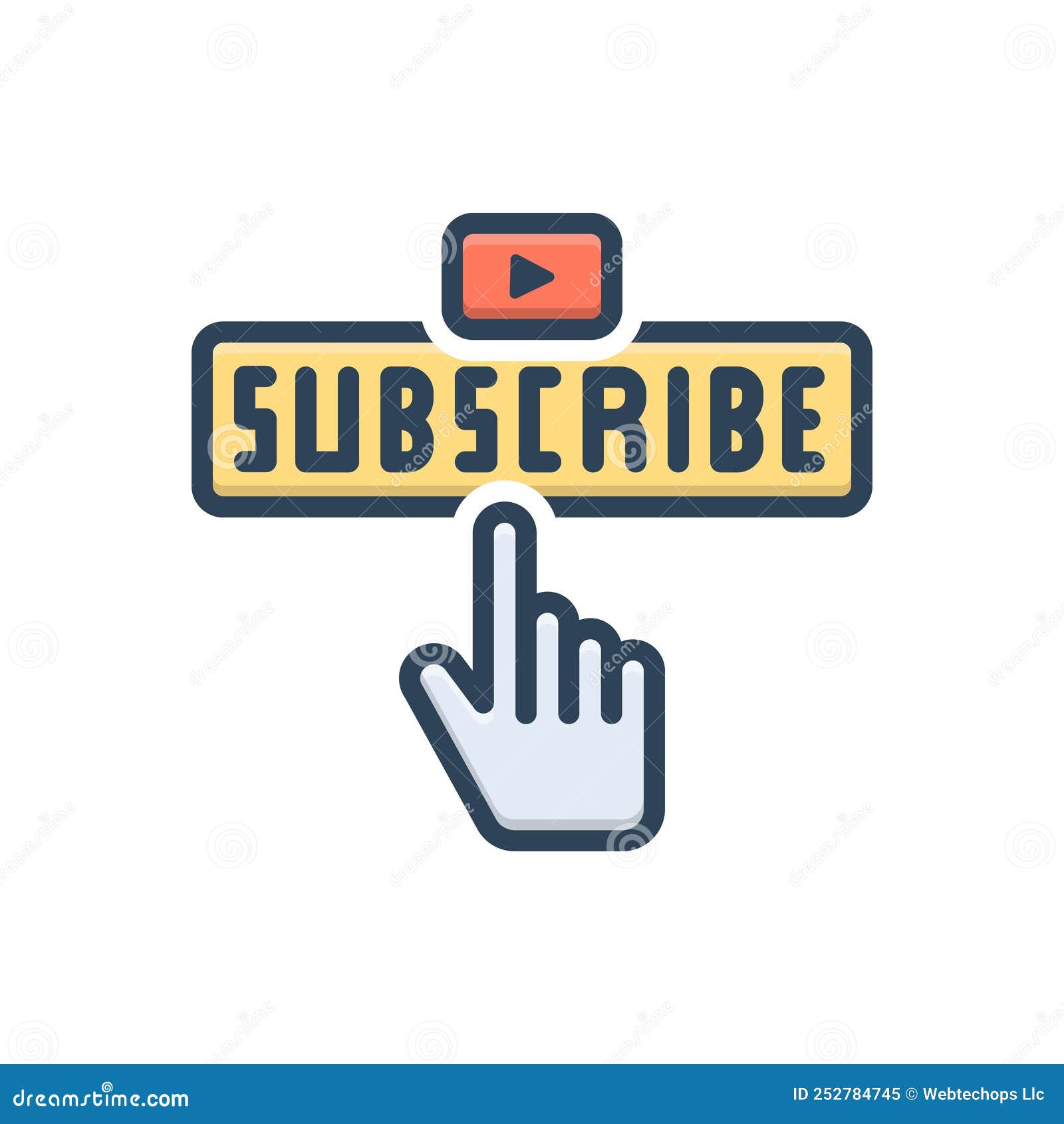Color Illustration Icon for Subscribe, Fanpage and Click Stock Vector ...
