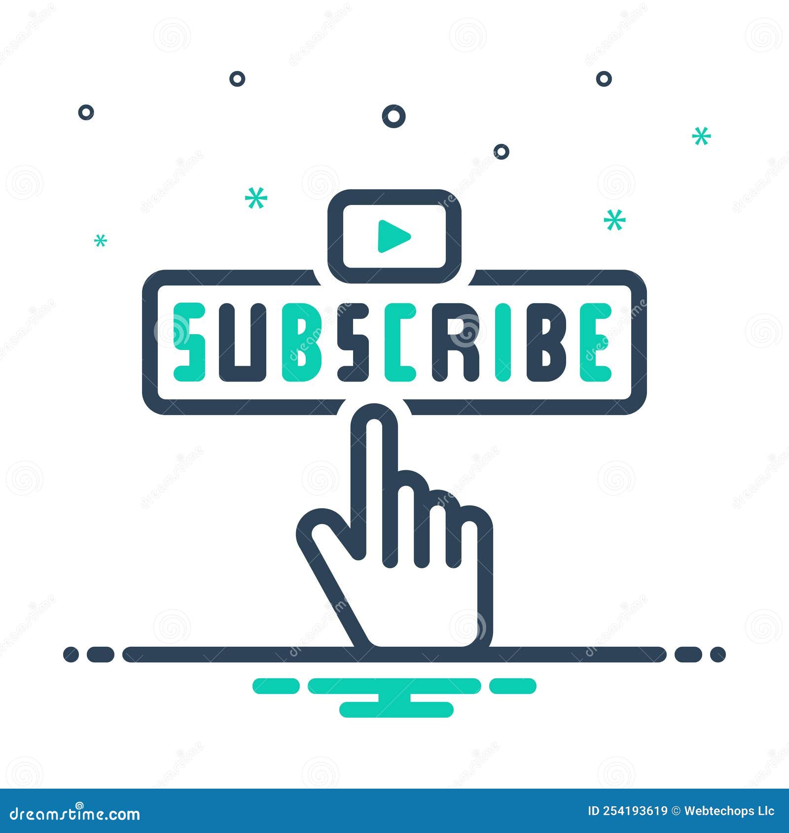 Mix Icon for Subscribe, Fanpage and Click Stock Illustration ...