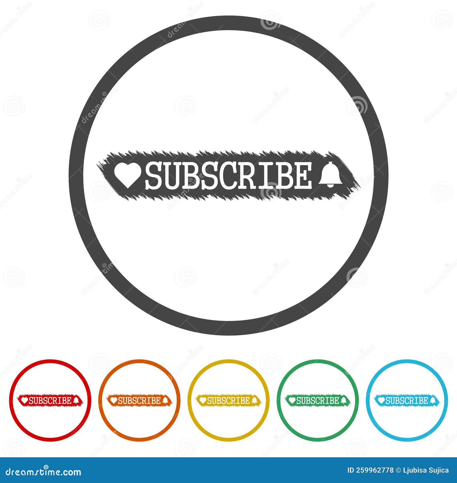 Subscribe Icon. Set Icons in Color Circle Buttons Stock Vector ...