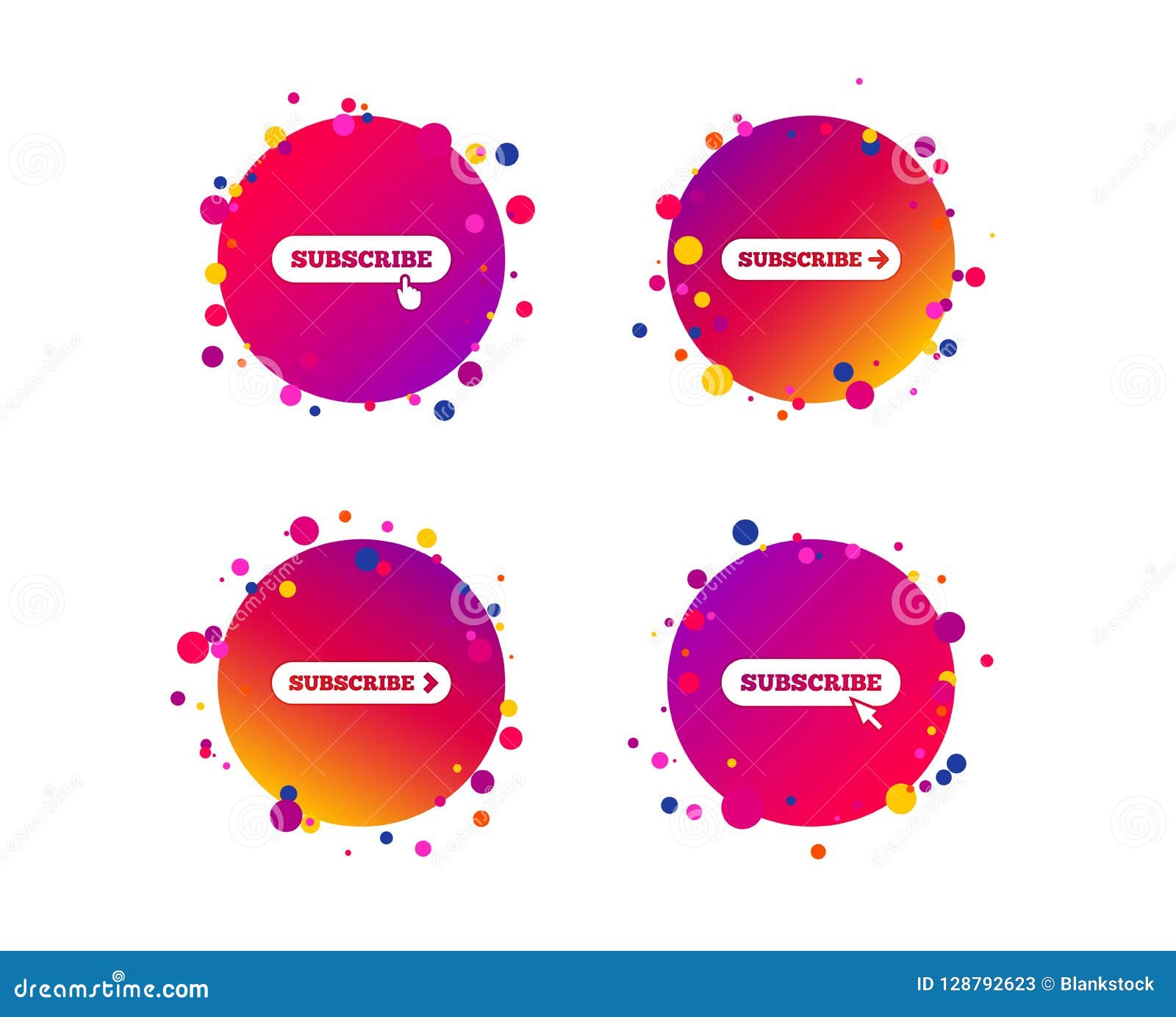 Subscribe Icons. Membership Signs with Arrow. Vector Stock Vector ...