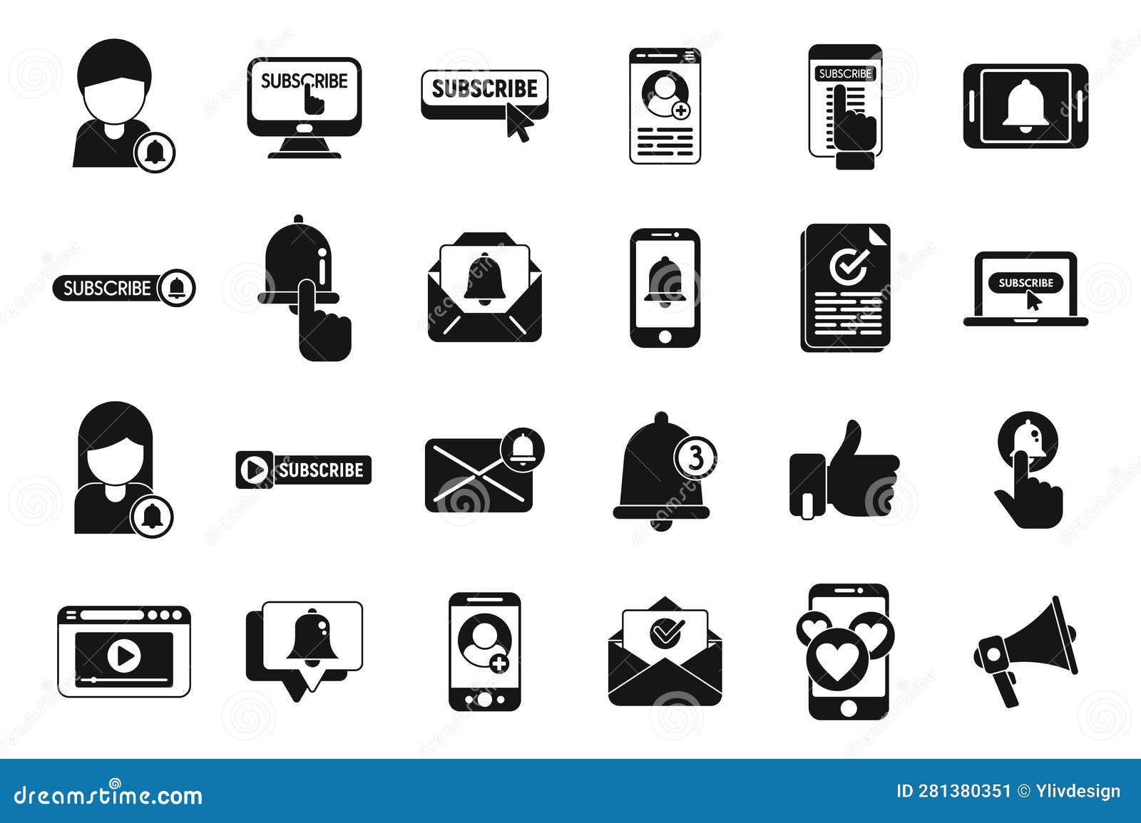 Subscribe Icons Set Simple Vector. Button Arrow Stock Vector ...