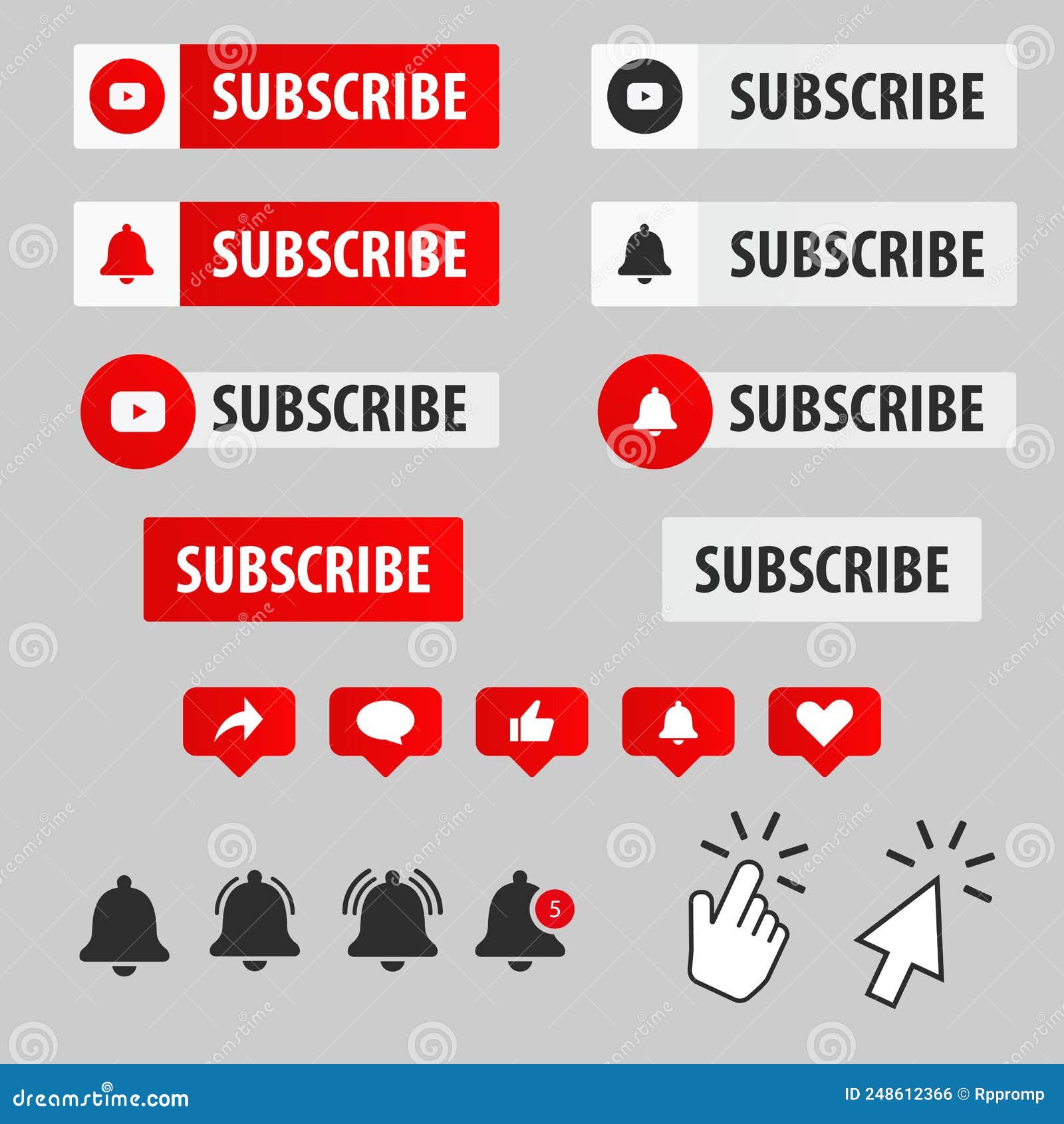 Subscribe Interface Button and Cursor Stock Vector - Illustration of ...