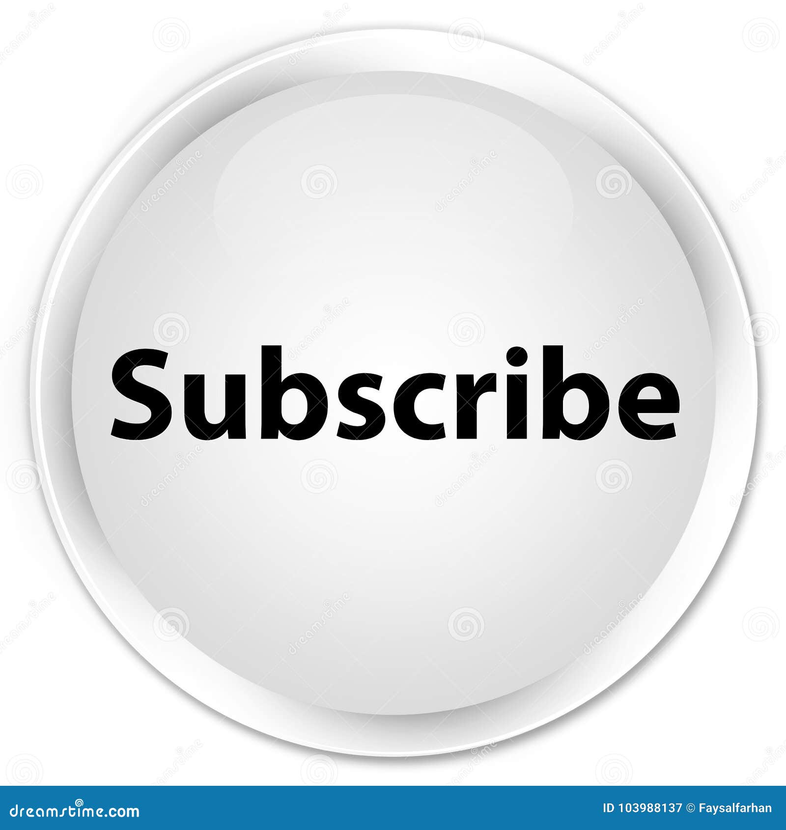 Subscribe Premium White Round Button Stock Illustration - Illustration ...