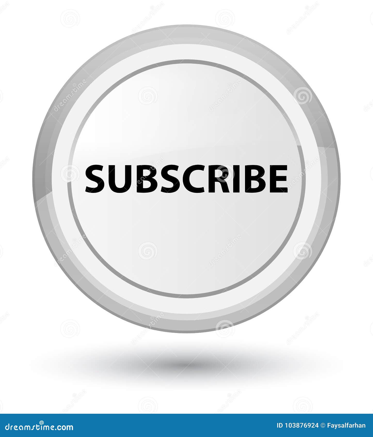 Subscribe Prime White Round Button Stock Illustration - Illustration of ...