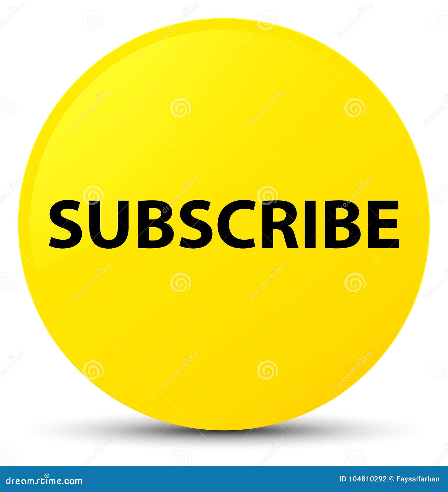 Subscribe Yellow Round Button Stock Illustration - Illustration of ...