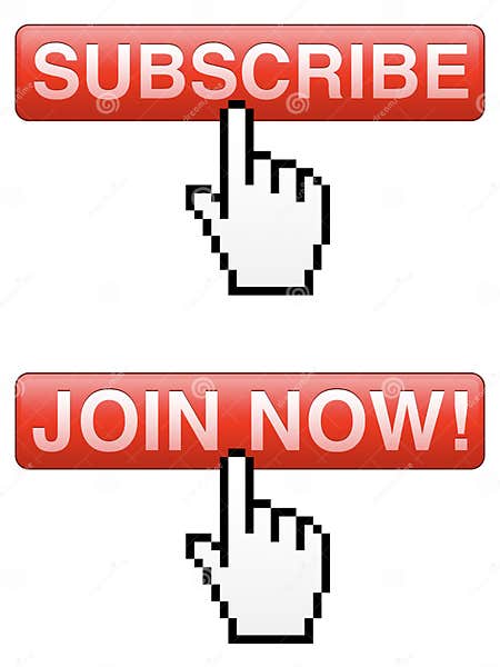 Subscribe and Join Buttons stock vector. Illustration of icon - 18145565