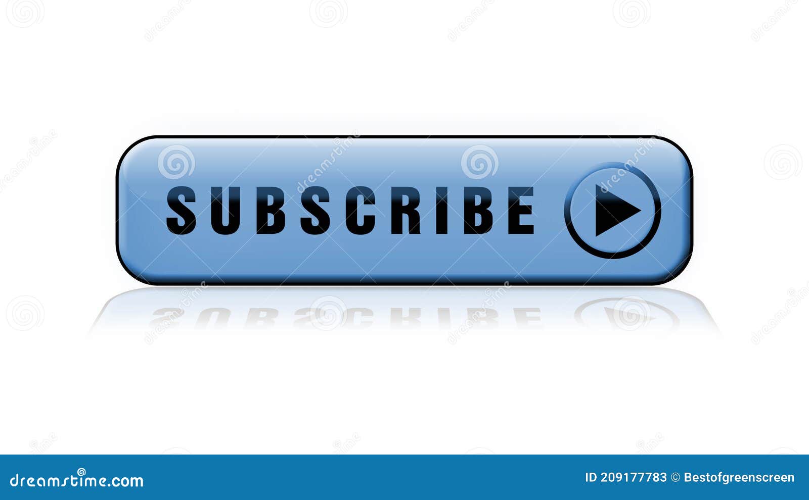 SUBSCRIBE Lettering - Blue Button with Reflections on the Floor ...