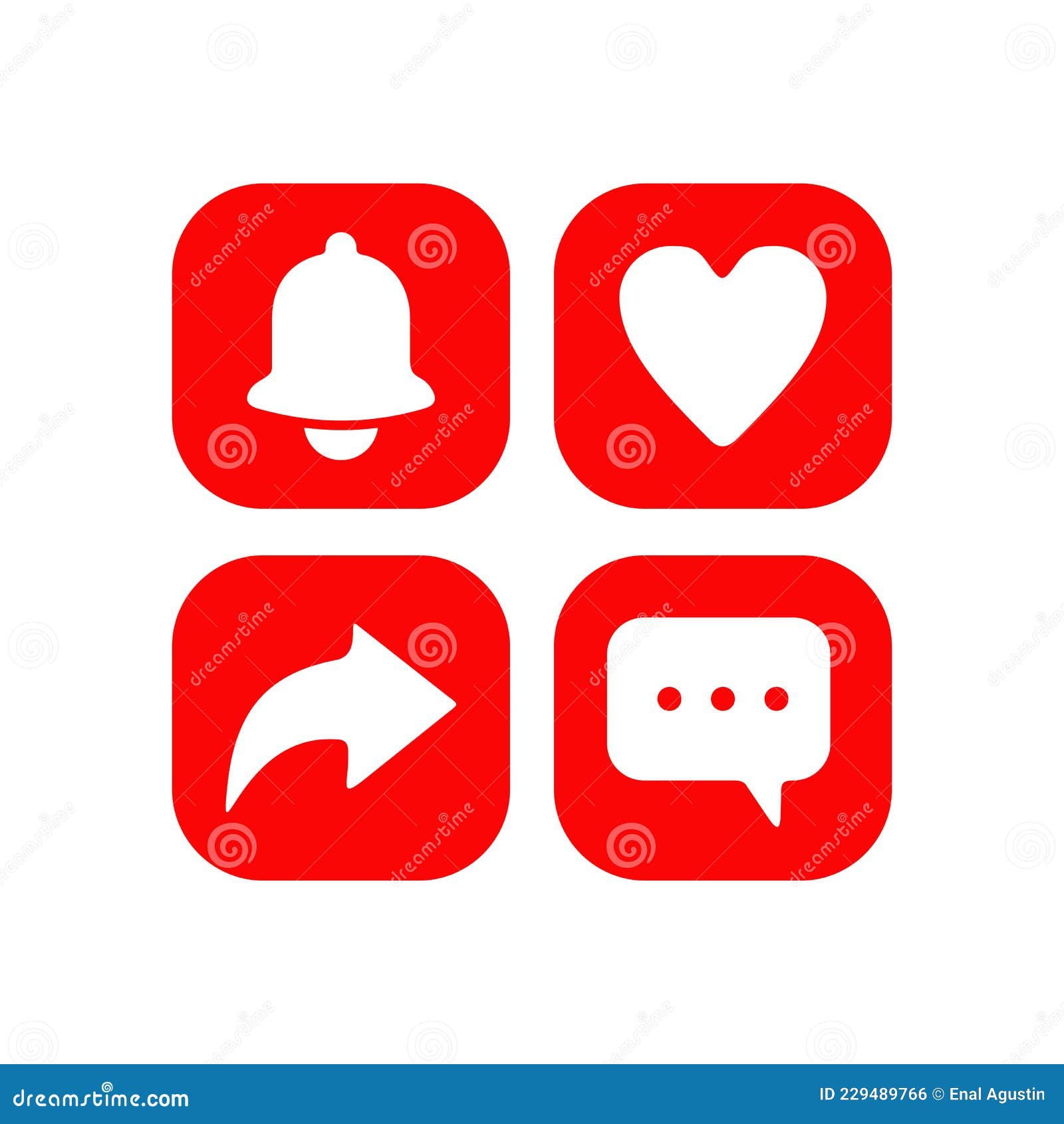 Subscribe, Like, Share and Comment Button Logo Design for Social Media ...