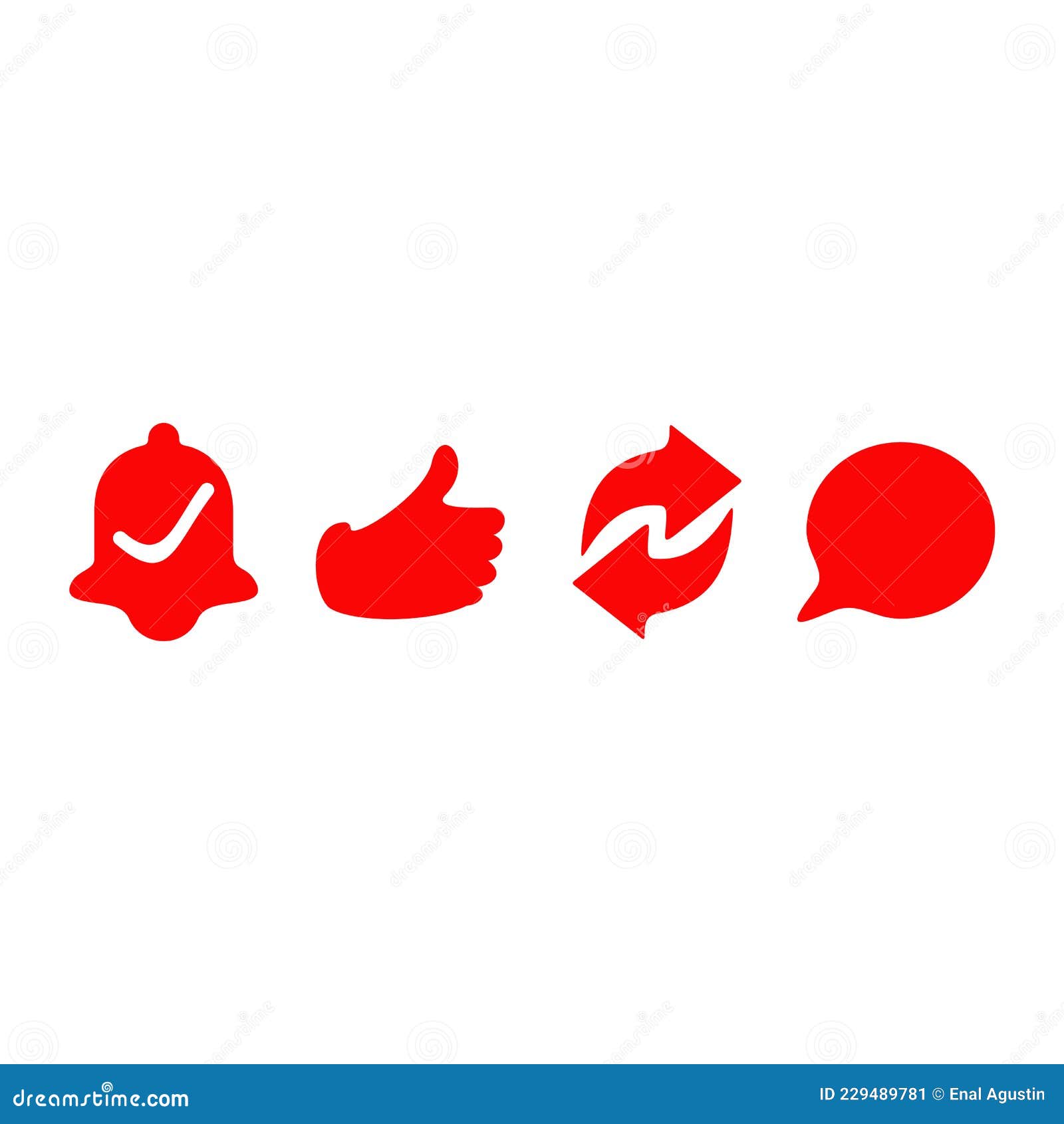 Subscribe, Like, Share and Comment Button Logo Design for Social Media ...