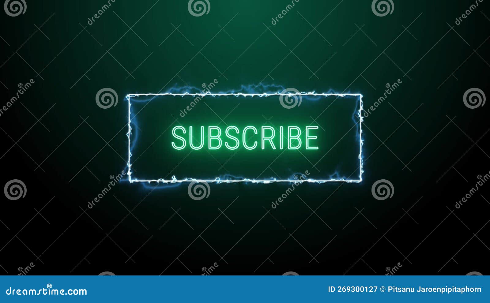 Subscribe Neon Green Fluorescent Text Animation Blue Electric Frame ...