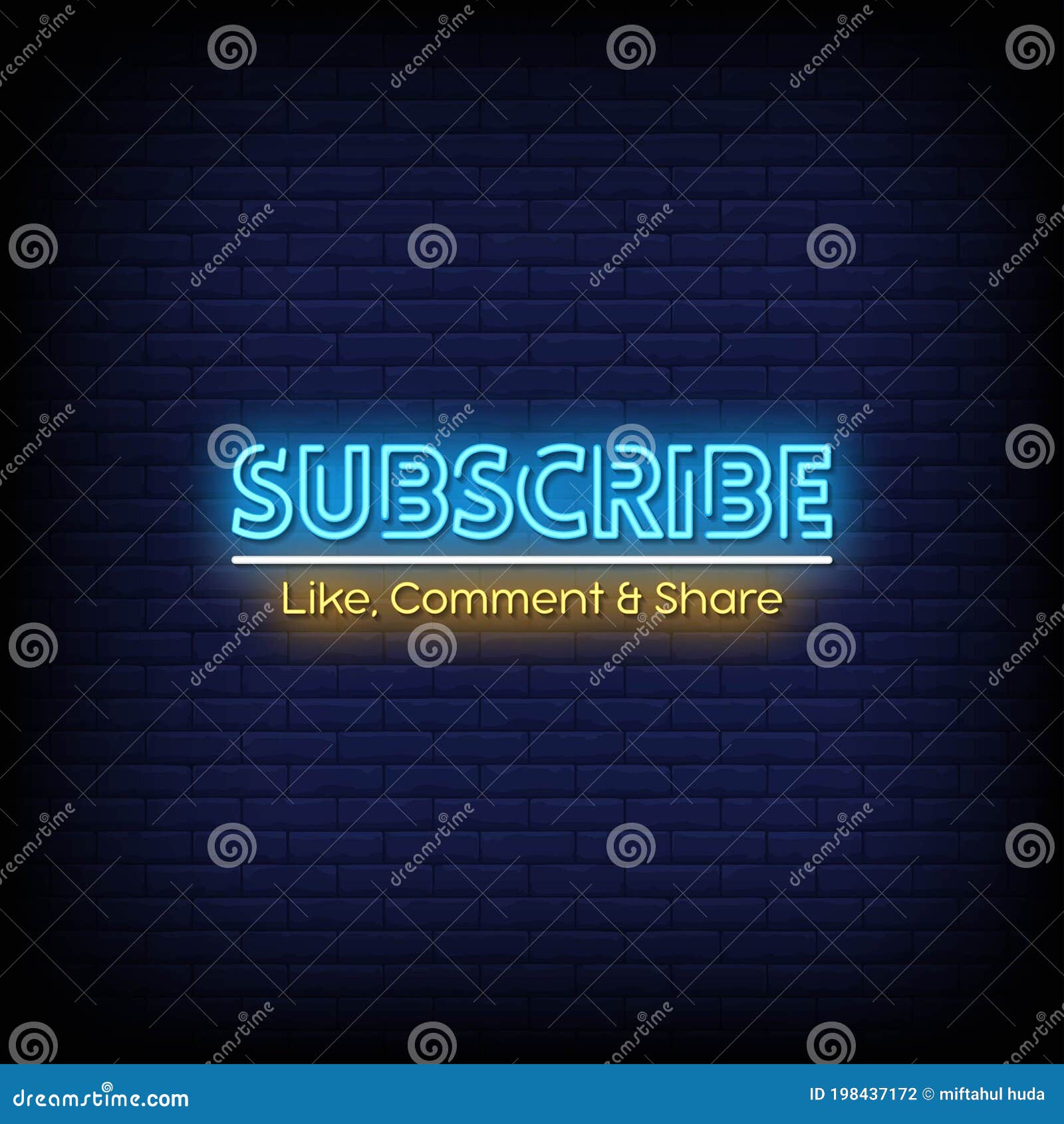 Subscribe Neon Signs Style Text Vector Stock Vector - Illustration of ...