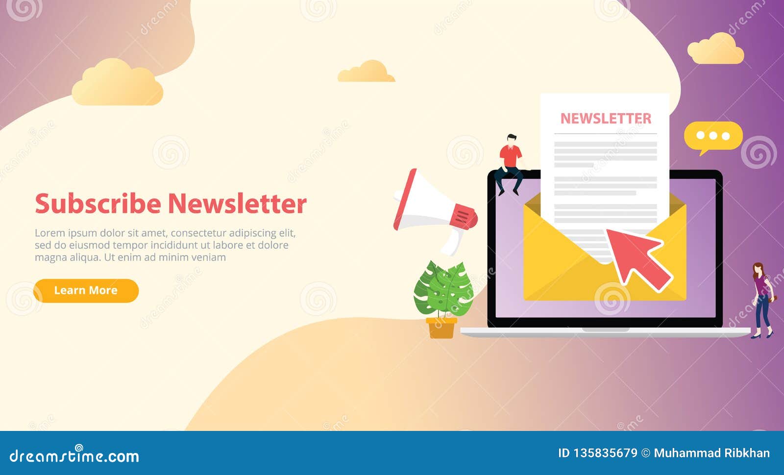 Subscribe For Newsletter Concept With Mailbox, Email Subscription Form ...