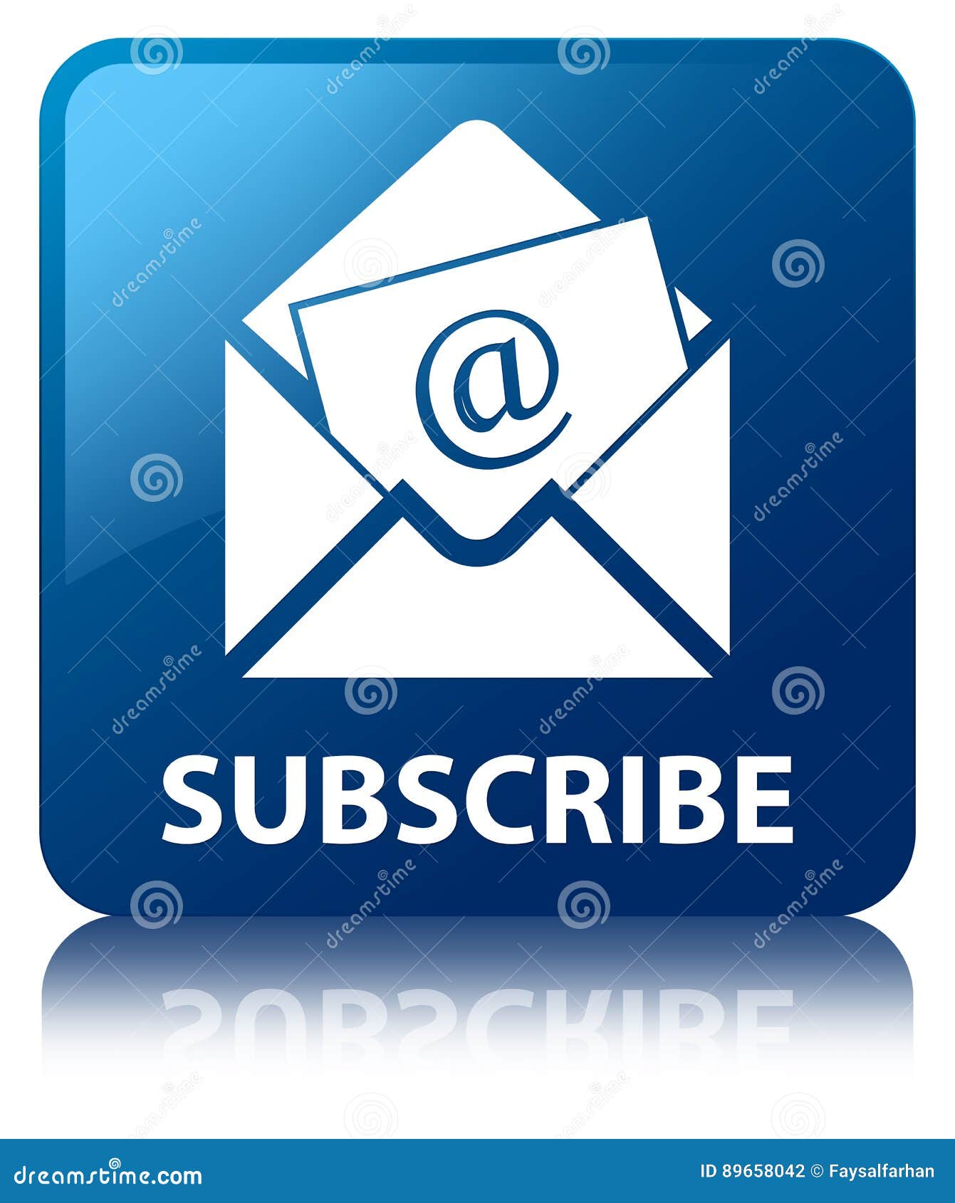 Subscribe (newsletter Email Icon) Blue Square Button Stock Illustration ...