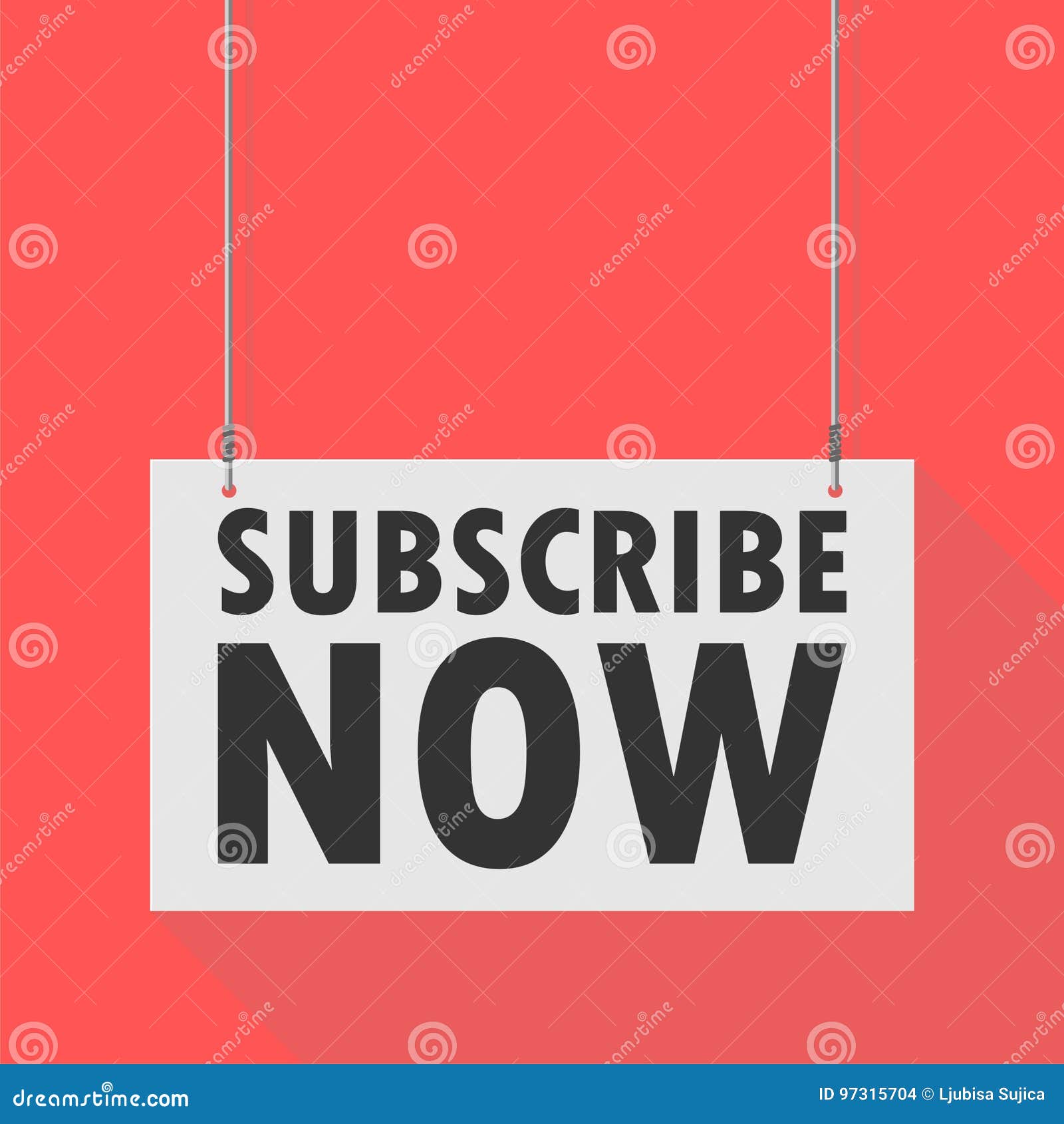 Subscribe now Hanging Sign stock vector. Illustration of button - 97315704